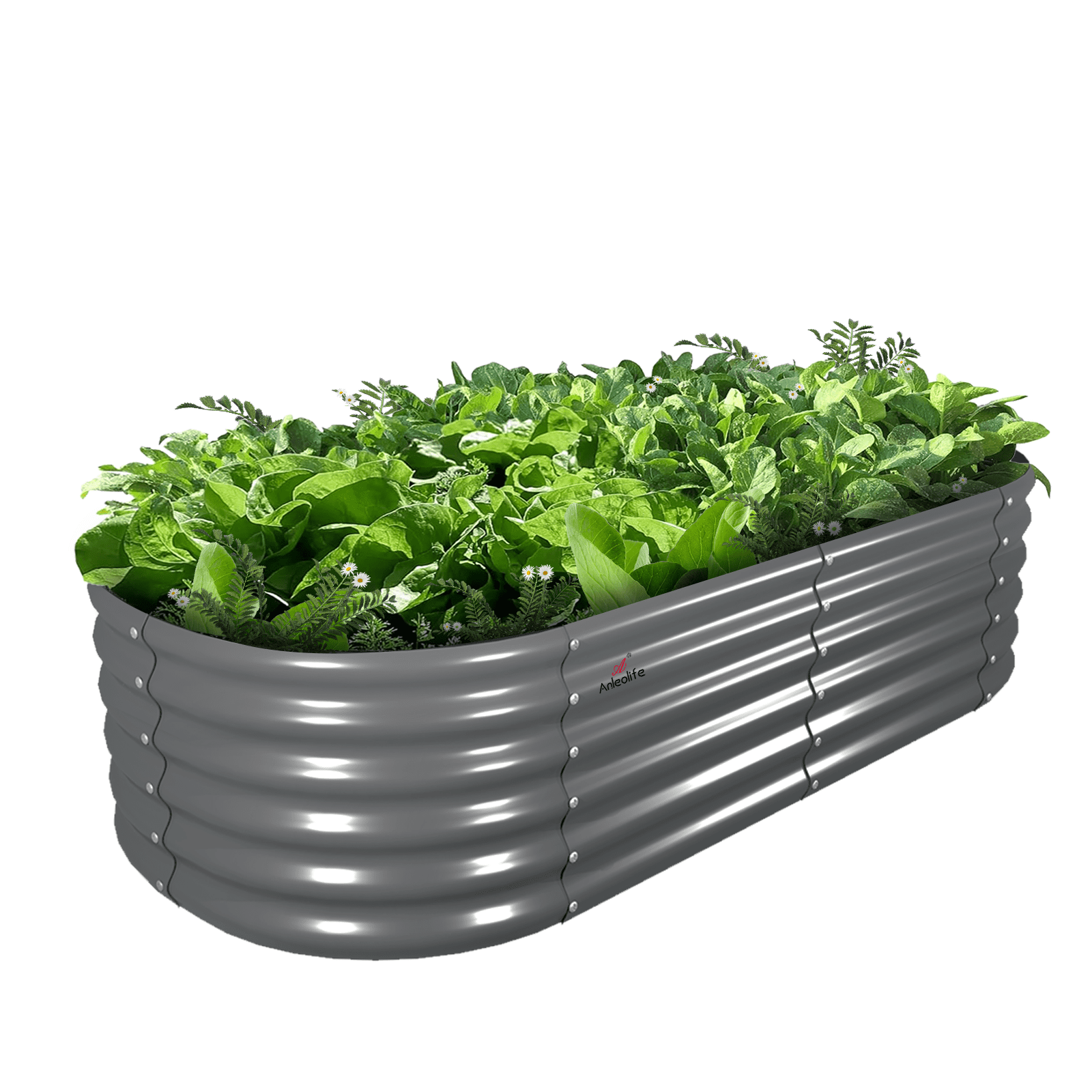 TRAMULL 6x2x1.5 ft Galvanized Raised Garden Beds, Oval Round Metal ...