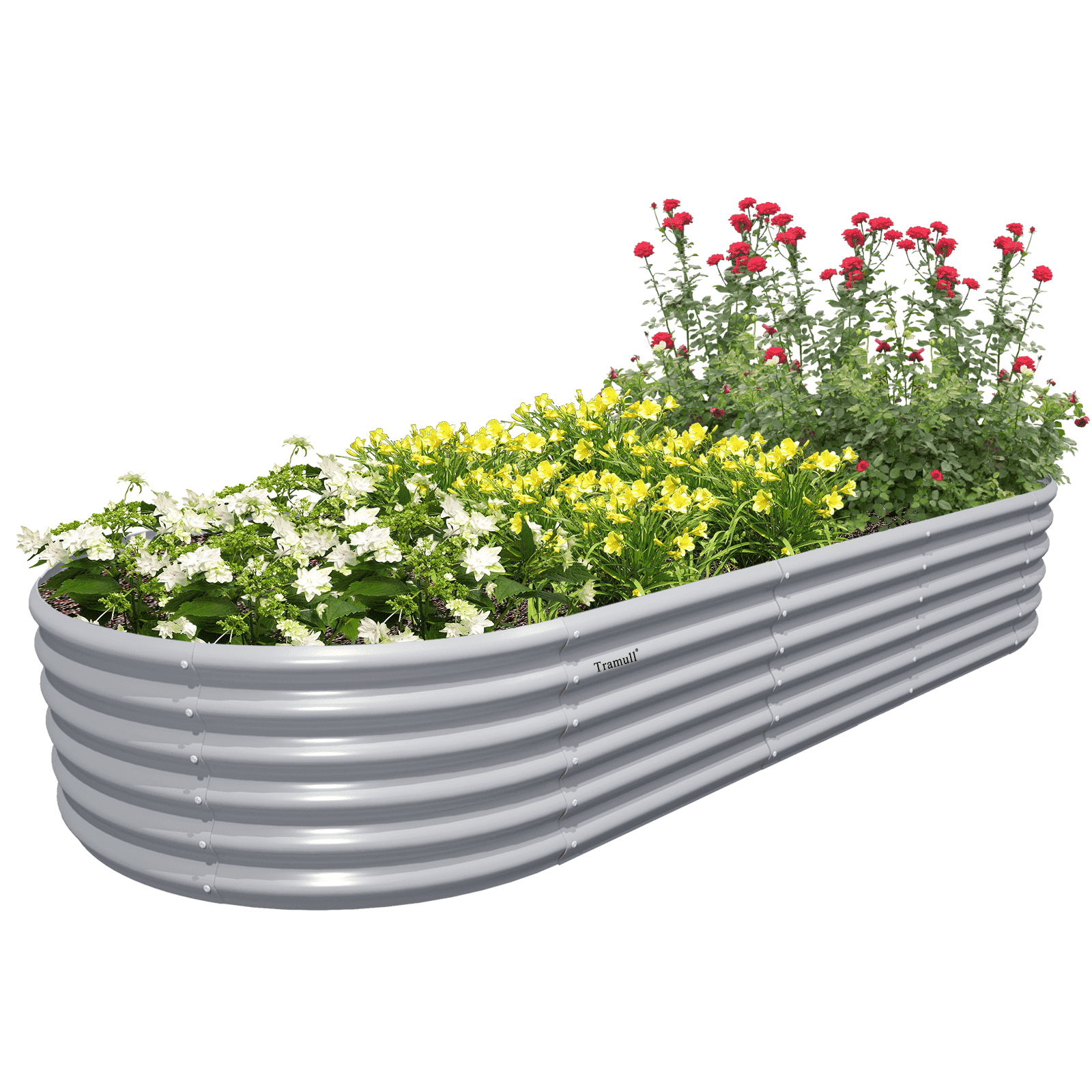 TRAMULL Galvanized Raised Garden Bed Kit with Gloves, Open-Bottom, Gray ...
