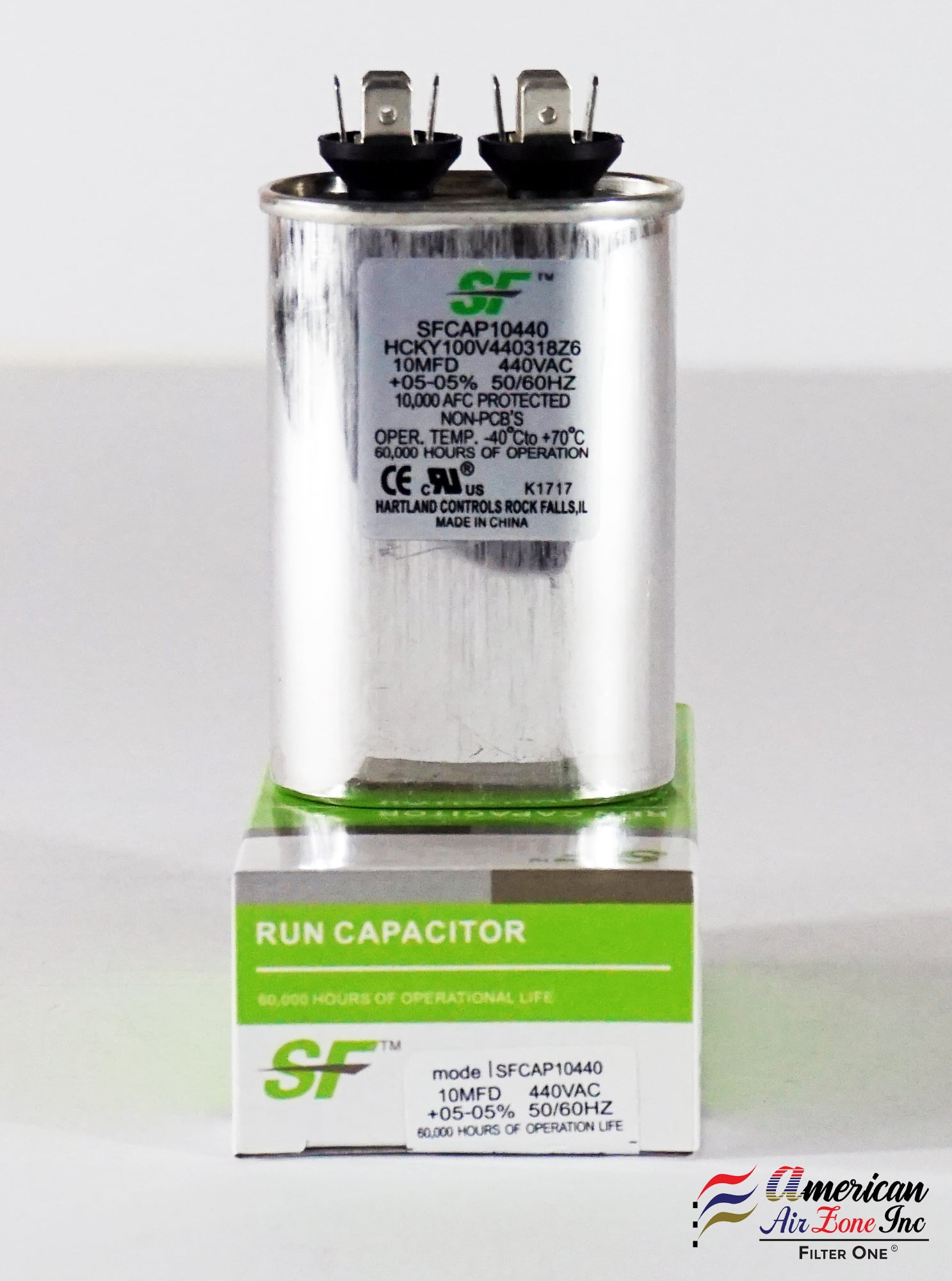 TRANE SF Run Capacitor - 10 MFD (MicroFarad) 370/440 Volts - (1 Pack ...