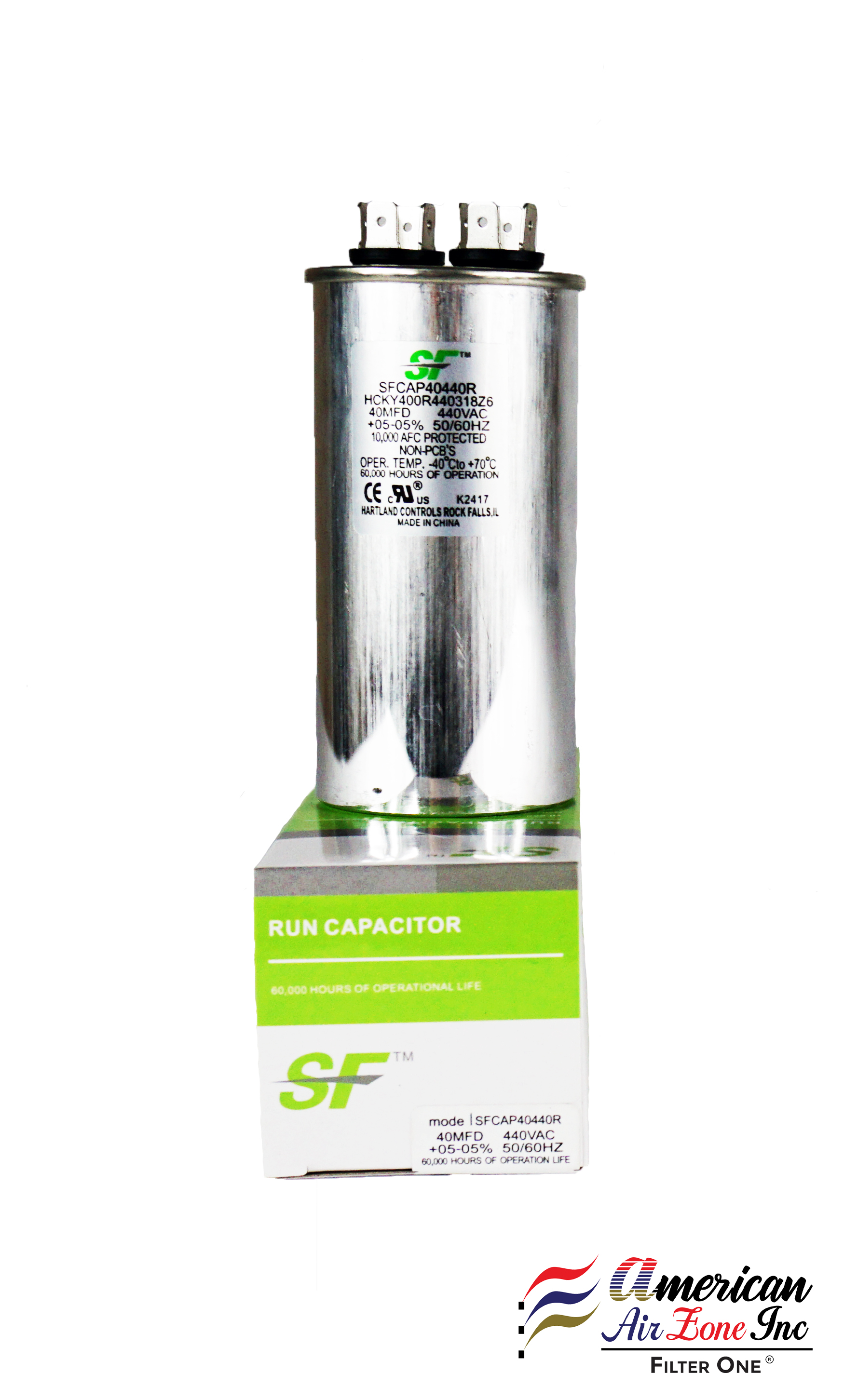 TRANE SF Run Capacitor - 40 mfd - 370 V / 440 Volts - Pack of 1 - Run ...