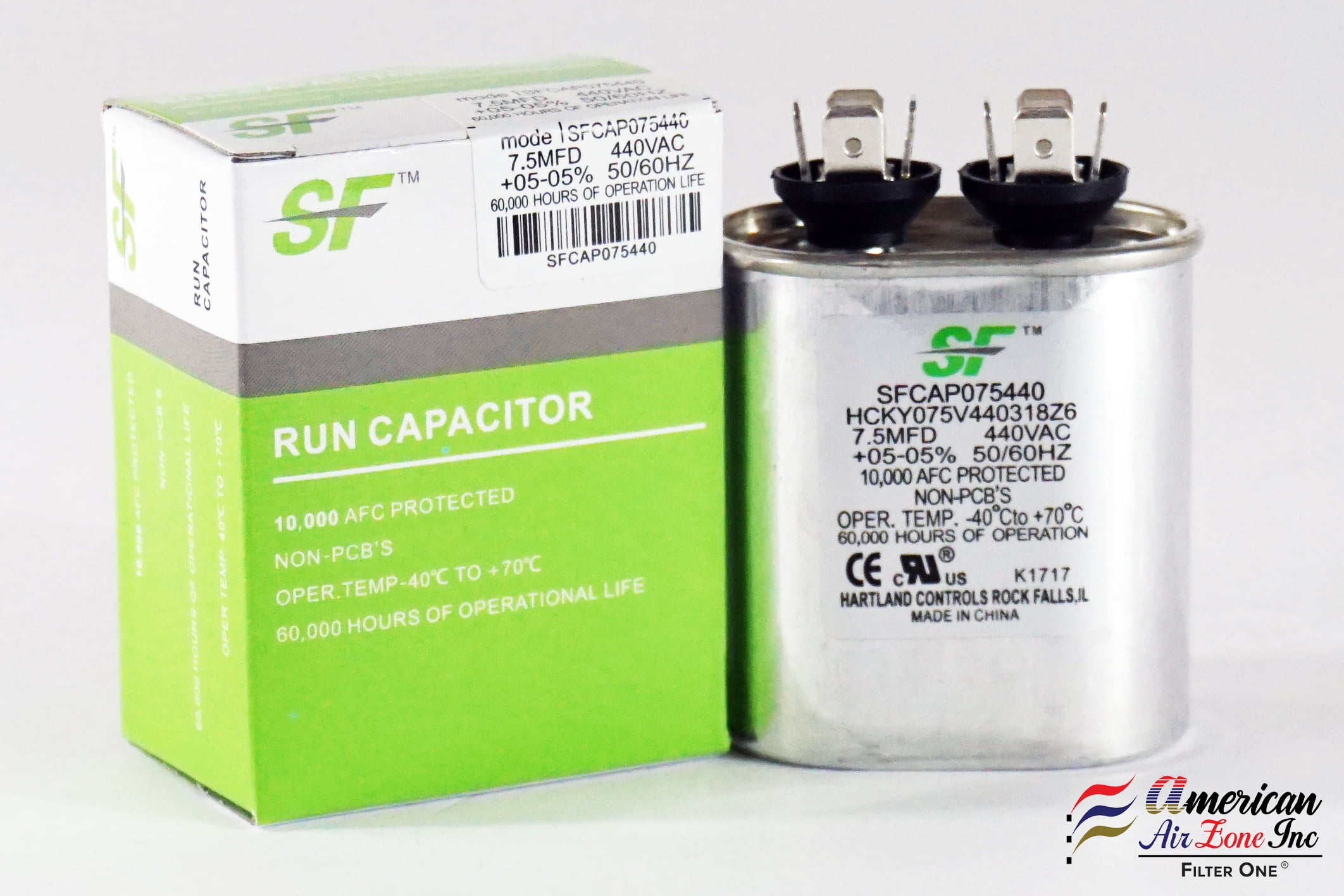 TRANE SF Run Capacitor - 7.5 MFD (MicroFarad) 370/440 Volts - (1 Pack ...