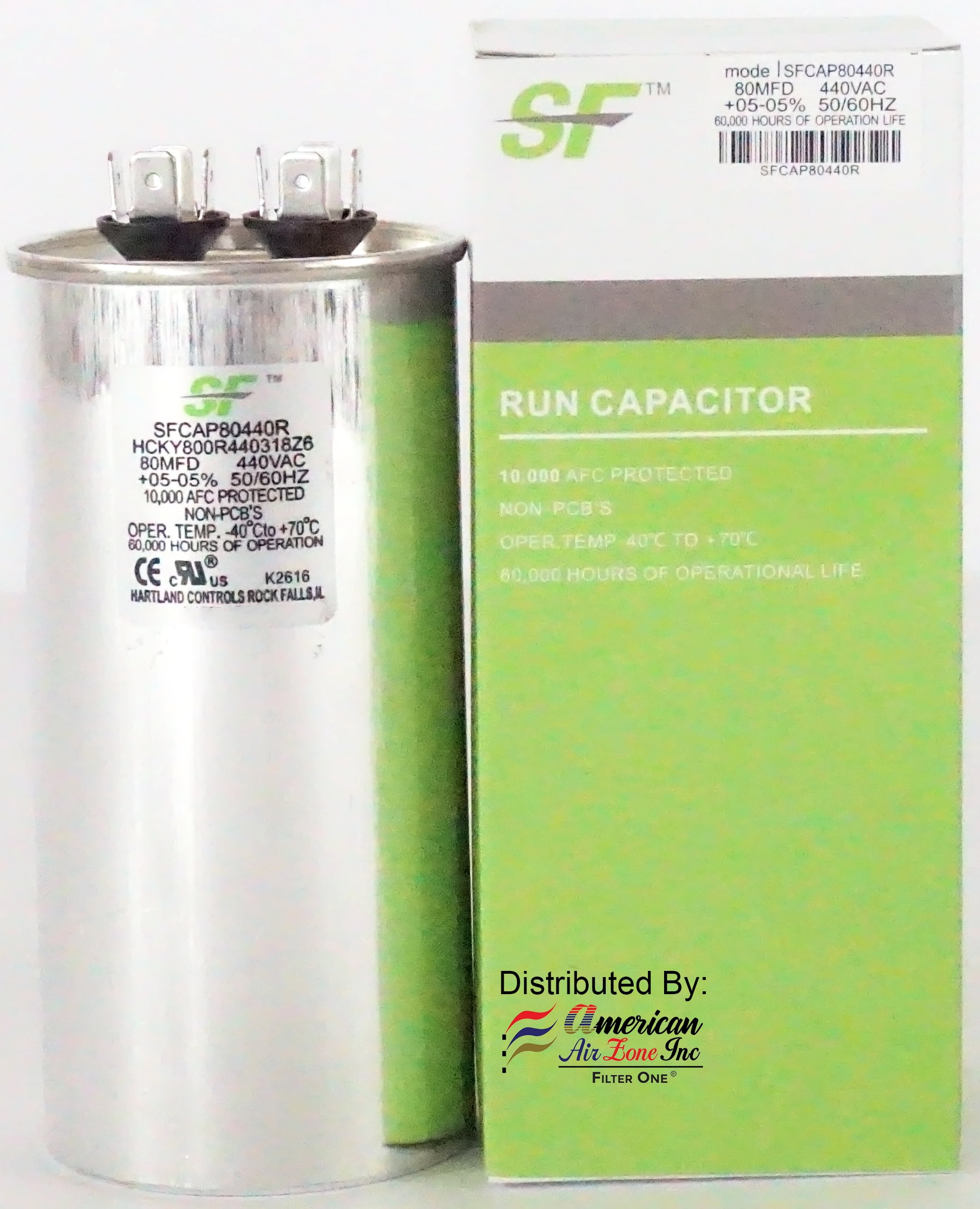 TRANE SF Run Capacitor - 80 MFD (MicroFarad) 370/440 Volts - (1 Pack ...