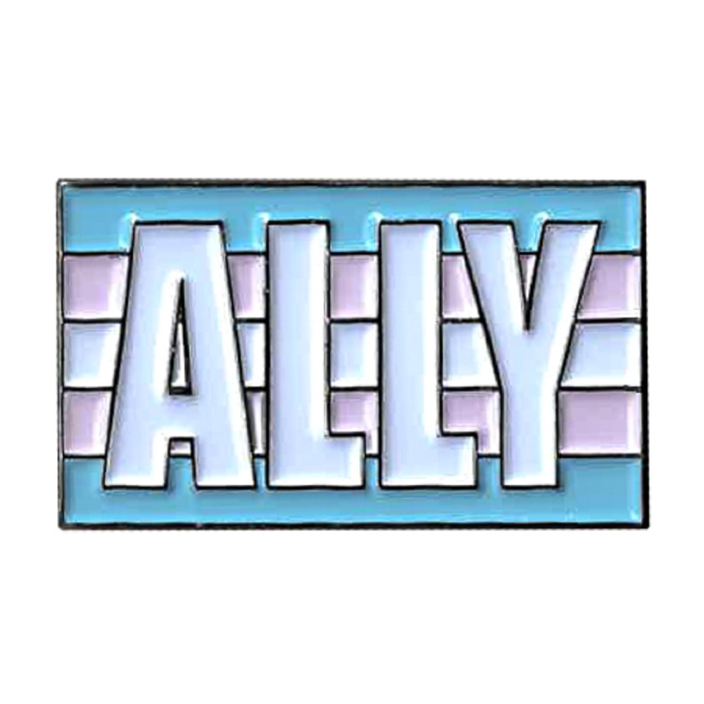 TRANSGENDER FLAG ALLY ENAMEL PIN - Transgender Flag with "ALLY" Novelty ...