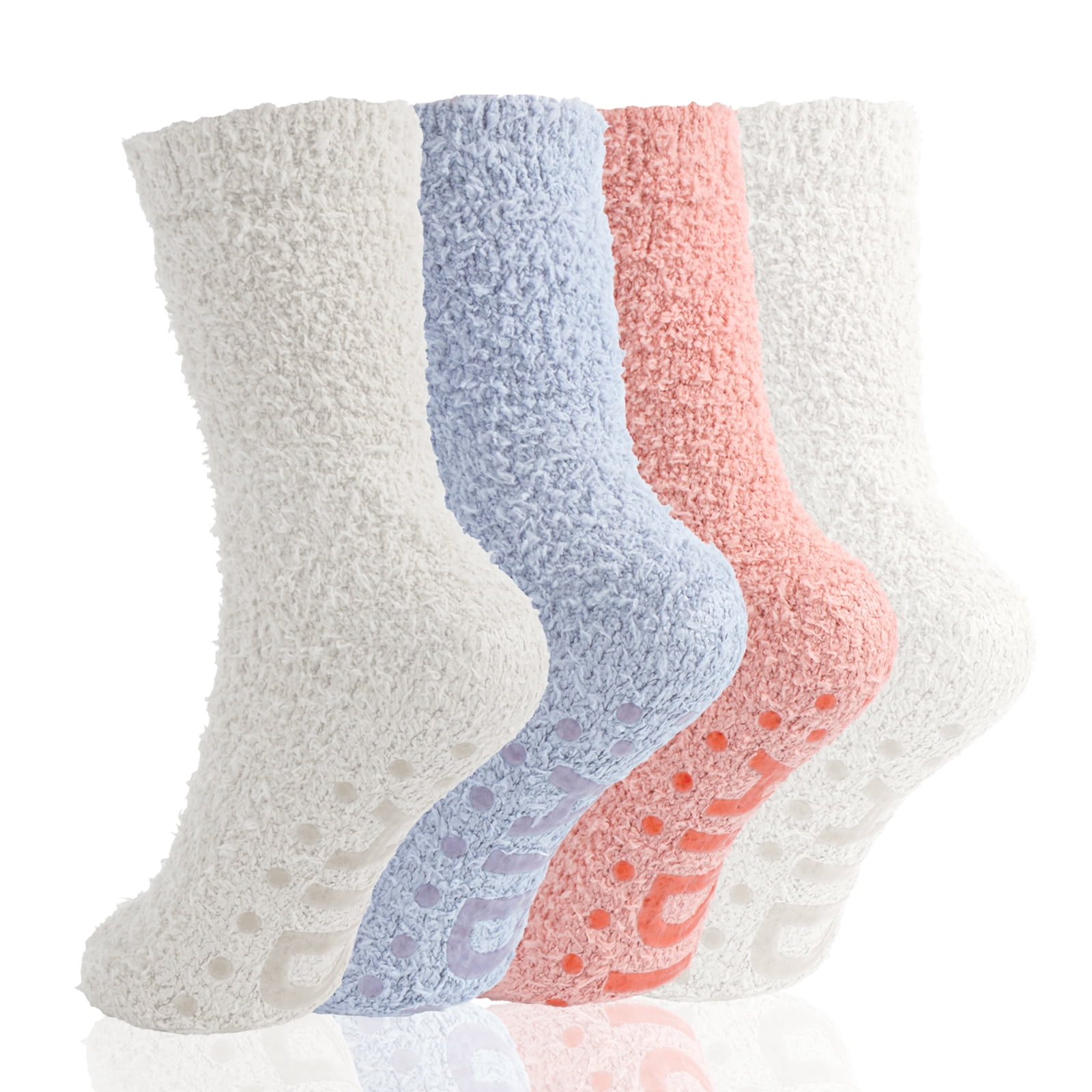 TRANSLINK Fuzzy Socks for Women with Anti Slip Grip Warm Comfort for ...