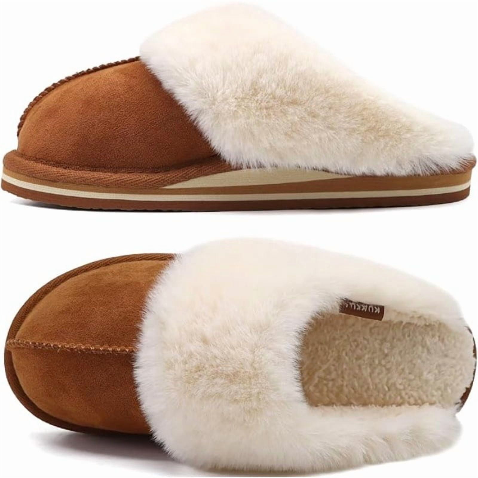 TRANSLINK Slippers for Women Plush Memory Foam Fuzzy Fluffy Slippers ...
