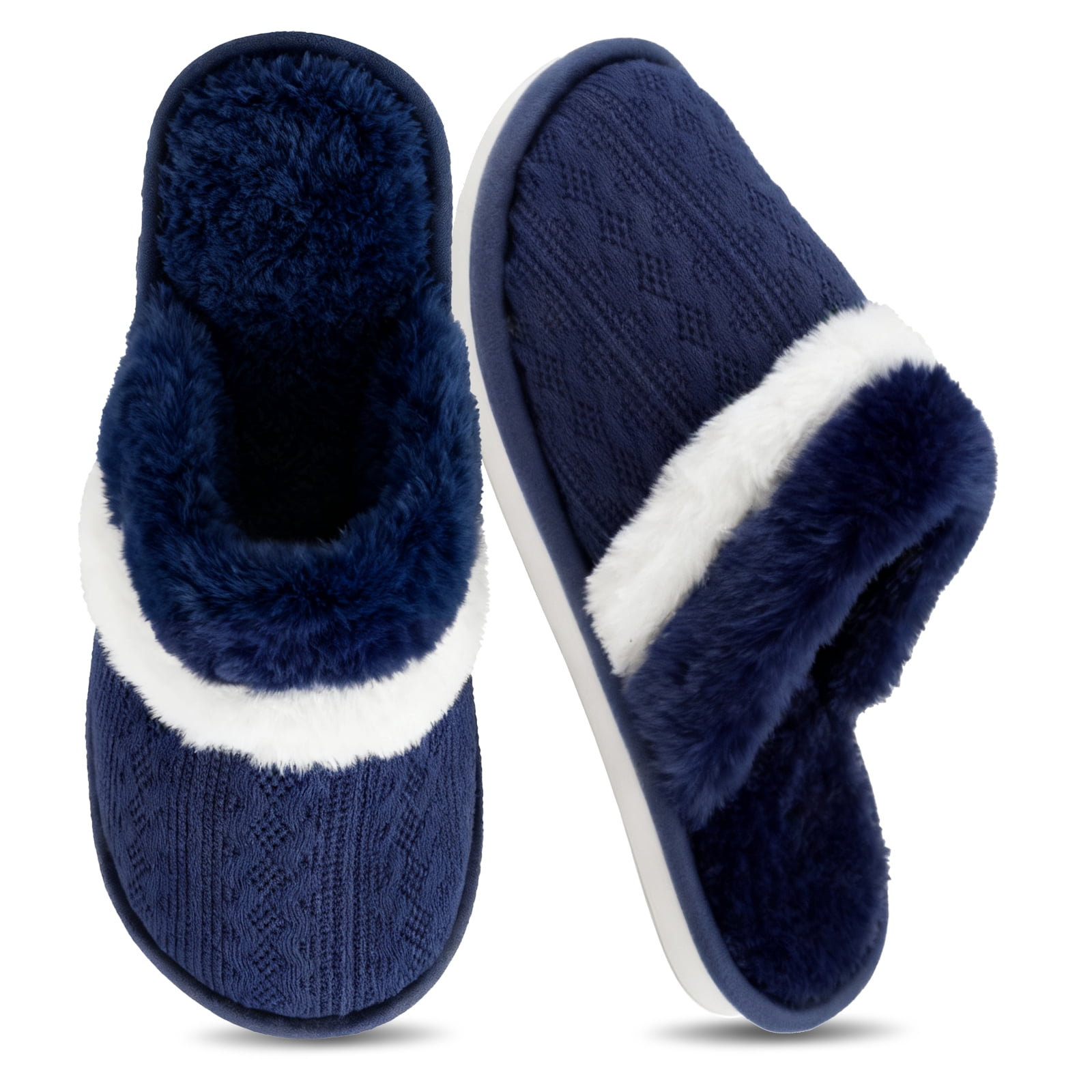 TRANSLINK Fuzzy Slippers for women Luxurious Memory Foam Feel for Home ...