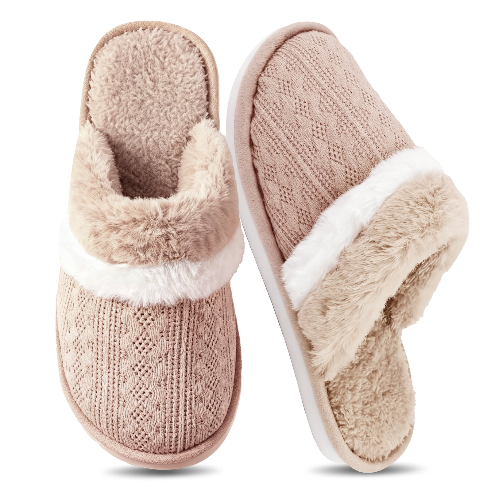TRANSLINK Cozy Slippers for women Wool Like Lined Memory Foam Slippers ...