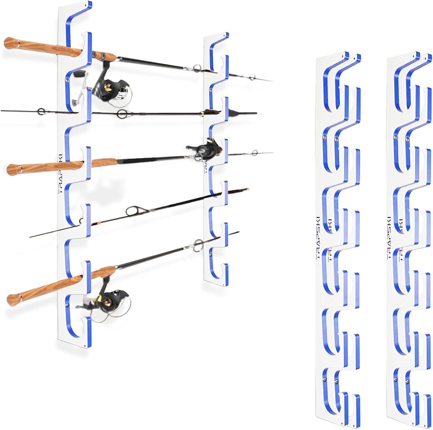 TRAPSKI Made in the USA Premium Fishing Rod/Pole Holder Rack Organizer ...