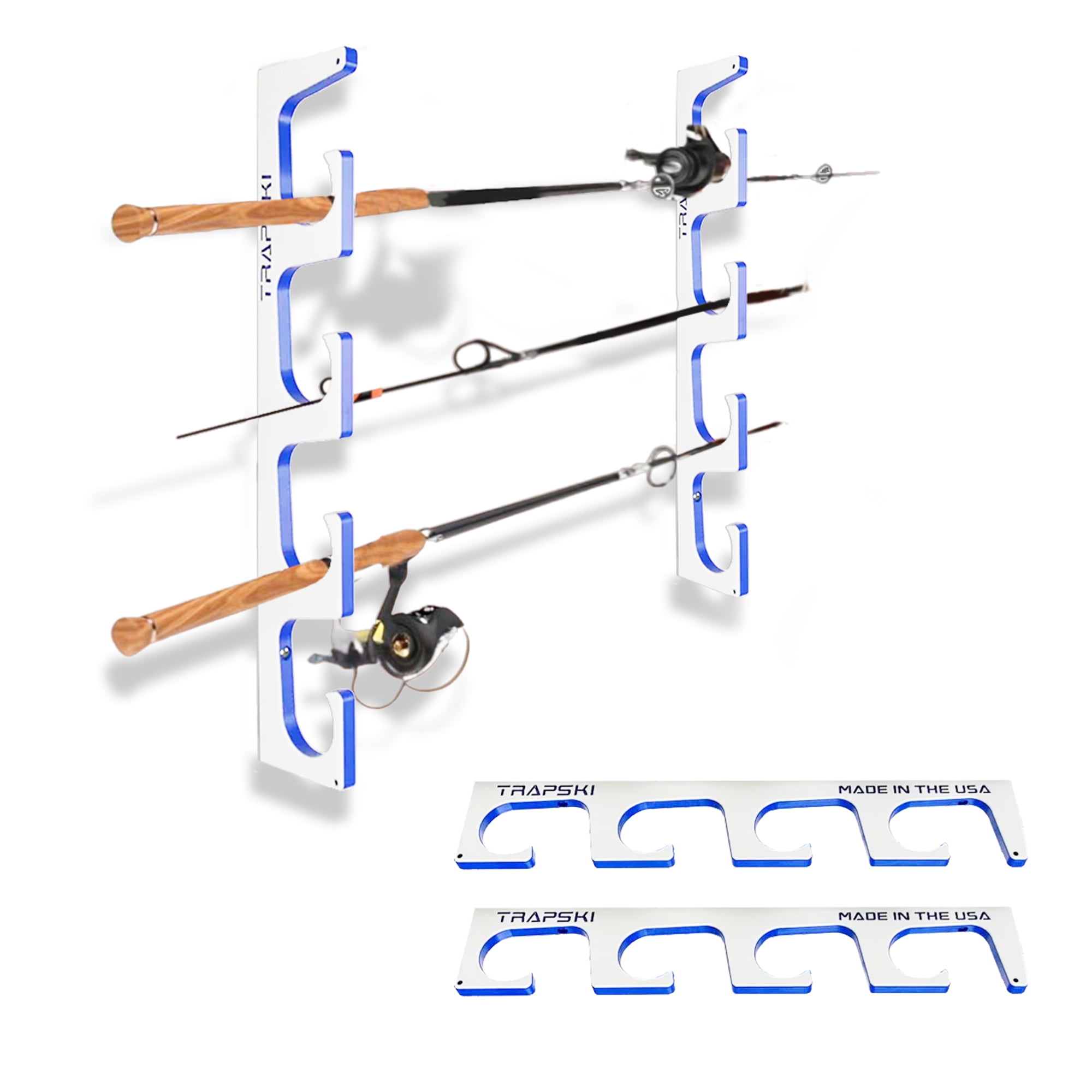 Made in the USA Premium Fishing Rod/Pole Holder Rack Organizers | Wall ...