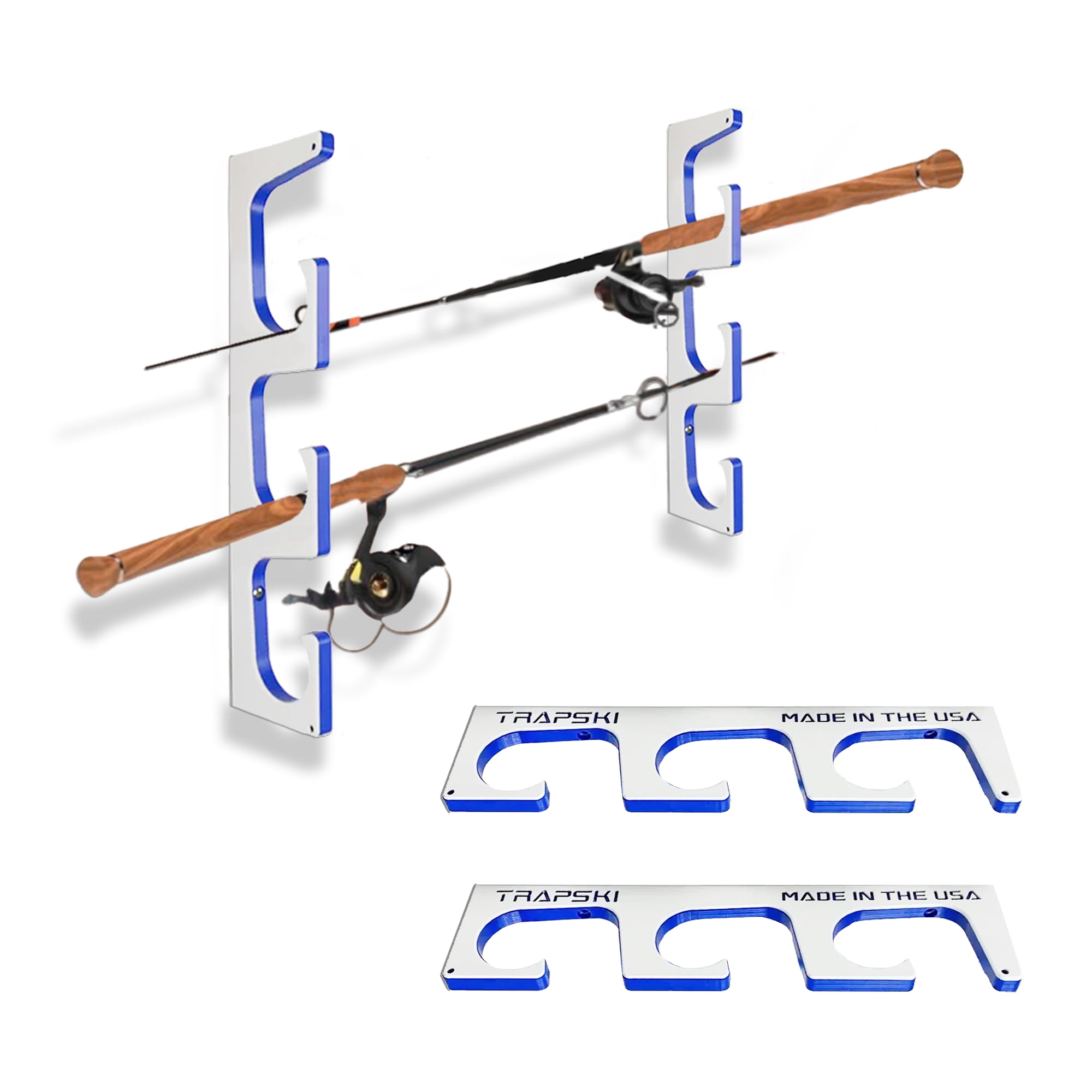 Made in the USA Premium Fishing Rod/Pole Holder Rack Organizers | Wall ...
