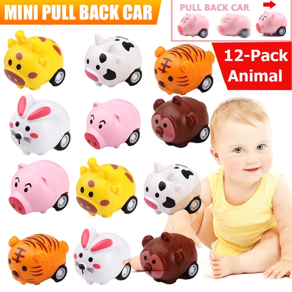 TRARIND 12 Pack Pull Back Cars for Kids Toddler Toys Vehicles Set of 12 ...