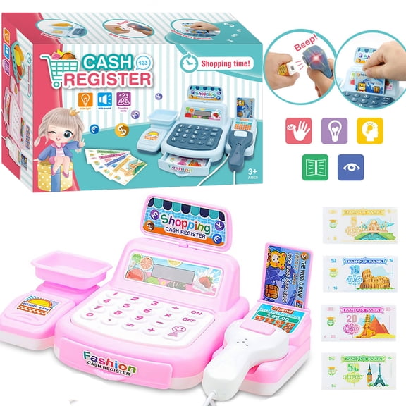 Children's Realistic Play Electronic Cash Register Toy, Kids Pretend ...