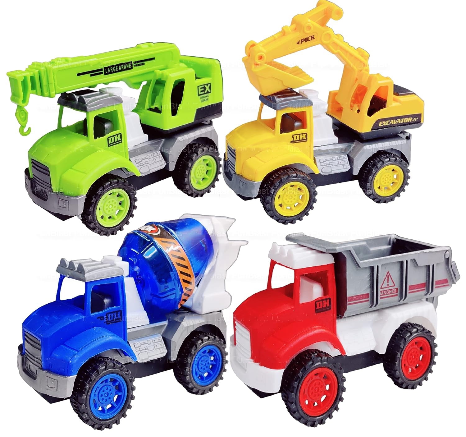 TRARIND Construction Vehicles Toy Trucks for Kids, Pack of 4 Toy Truck ...