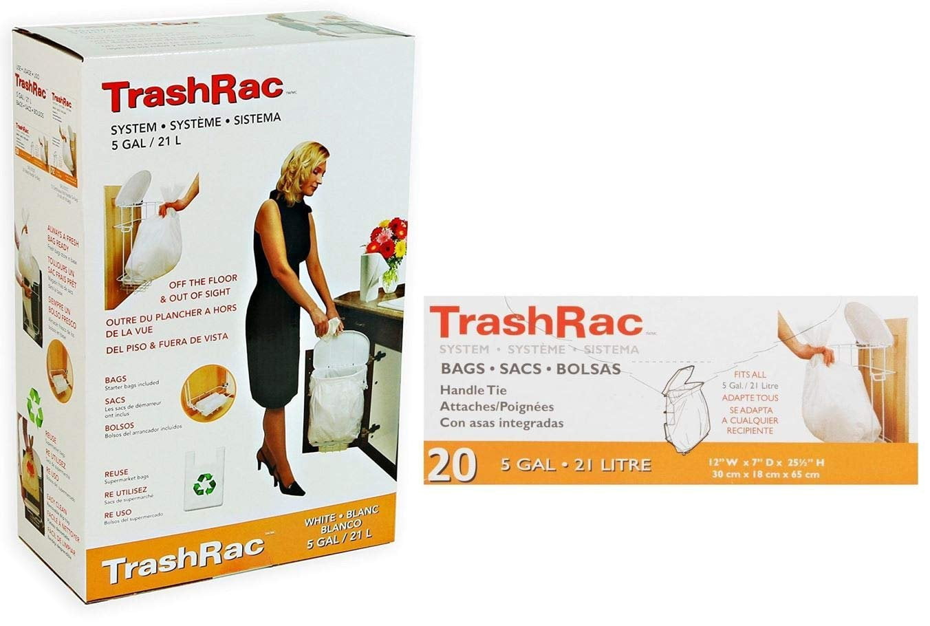 TRASHRAC 5 Gallon Trash Rack Frame System 131/4" W X 8" D X 181/2" H ...