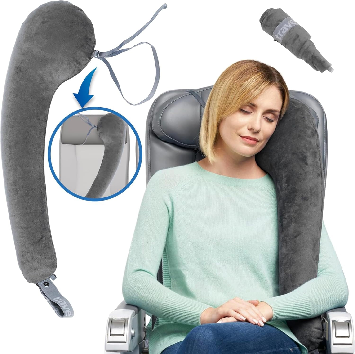 TRAVELREST Ultimate Travel Pillow & Body Pillow - Headrest, Auto, Bus ...