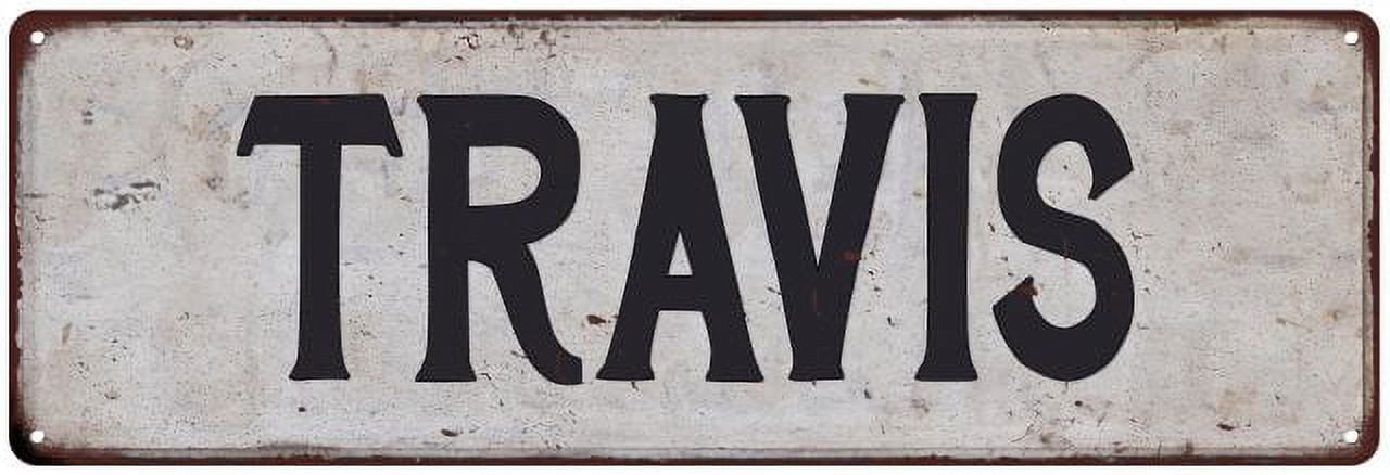 TRAVIS Vintage Look Gift Rustic Chic Metal Sign 6x18 206180036607 ...