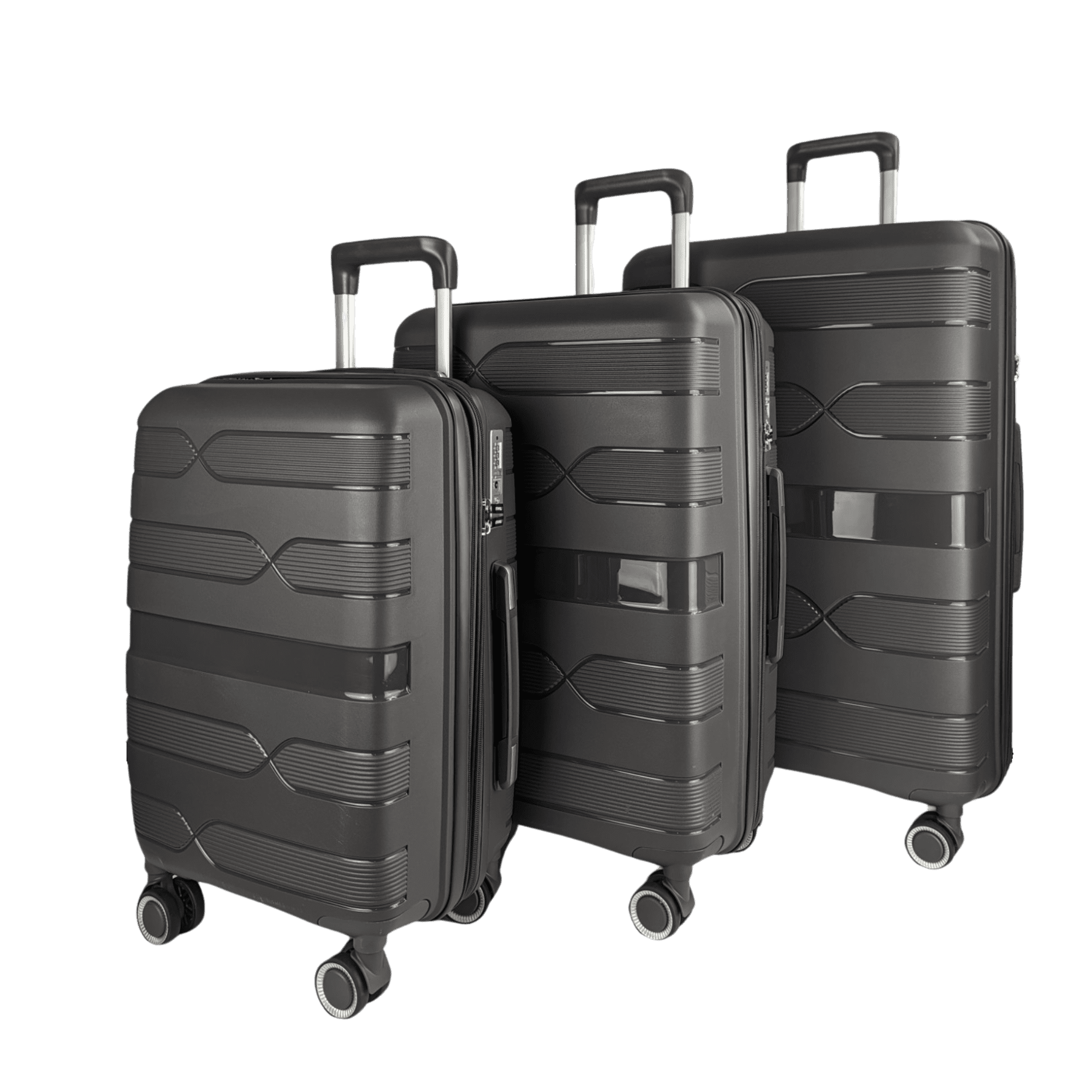 TRAVLR 3 Piece Luggage Set, 360-Degree Spinner Wheels, Expandable, PP ...