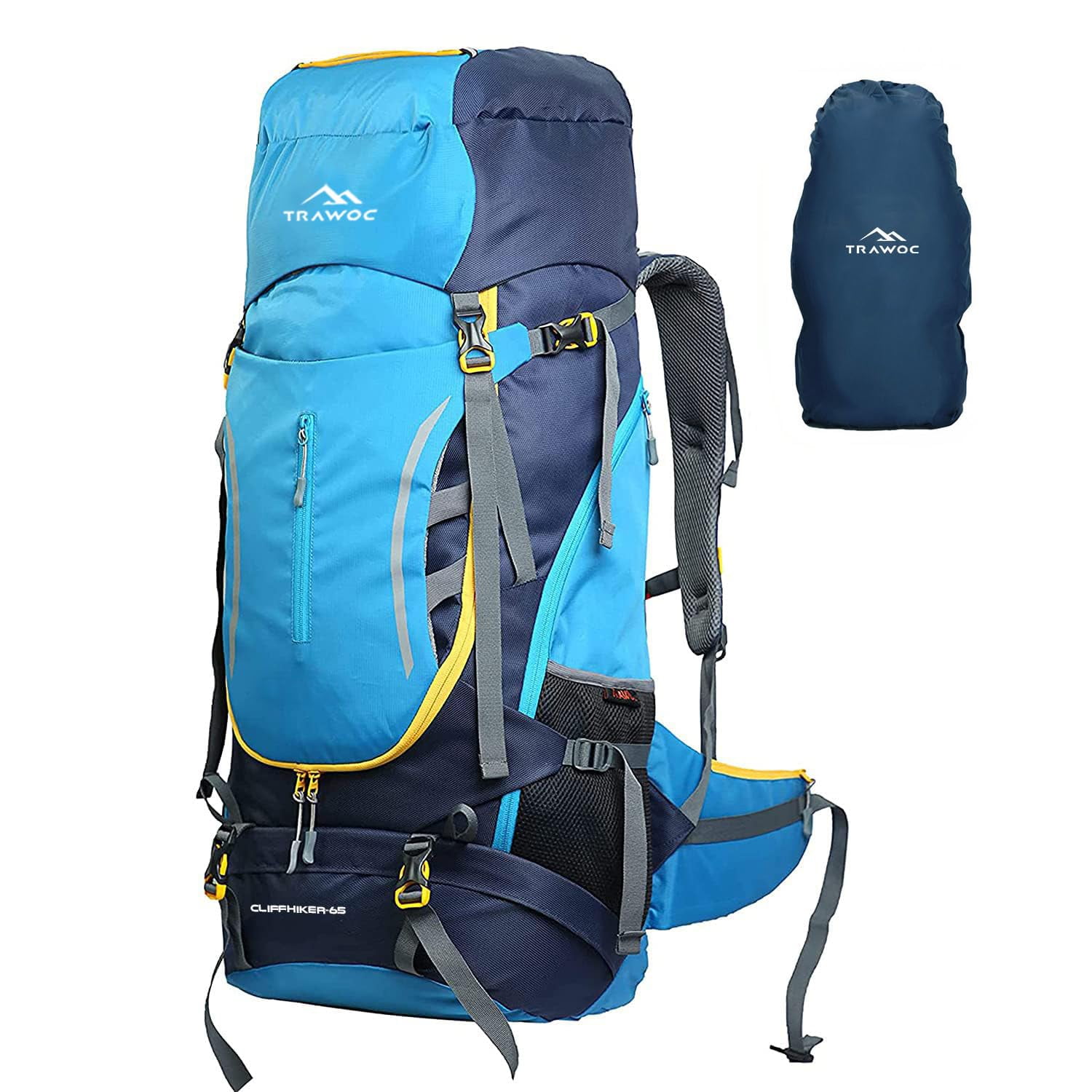 TRAWOC CLIFFHIKER 65 L Internal Frame Trekking Hiking Camping Backpack ...