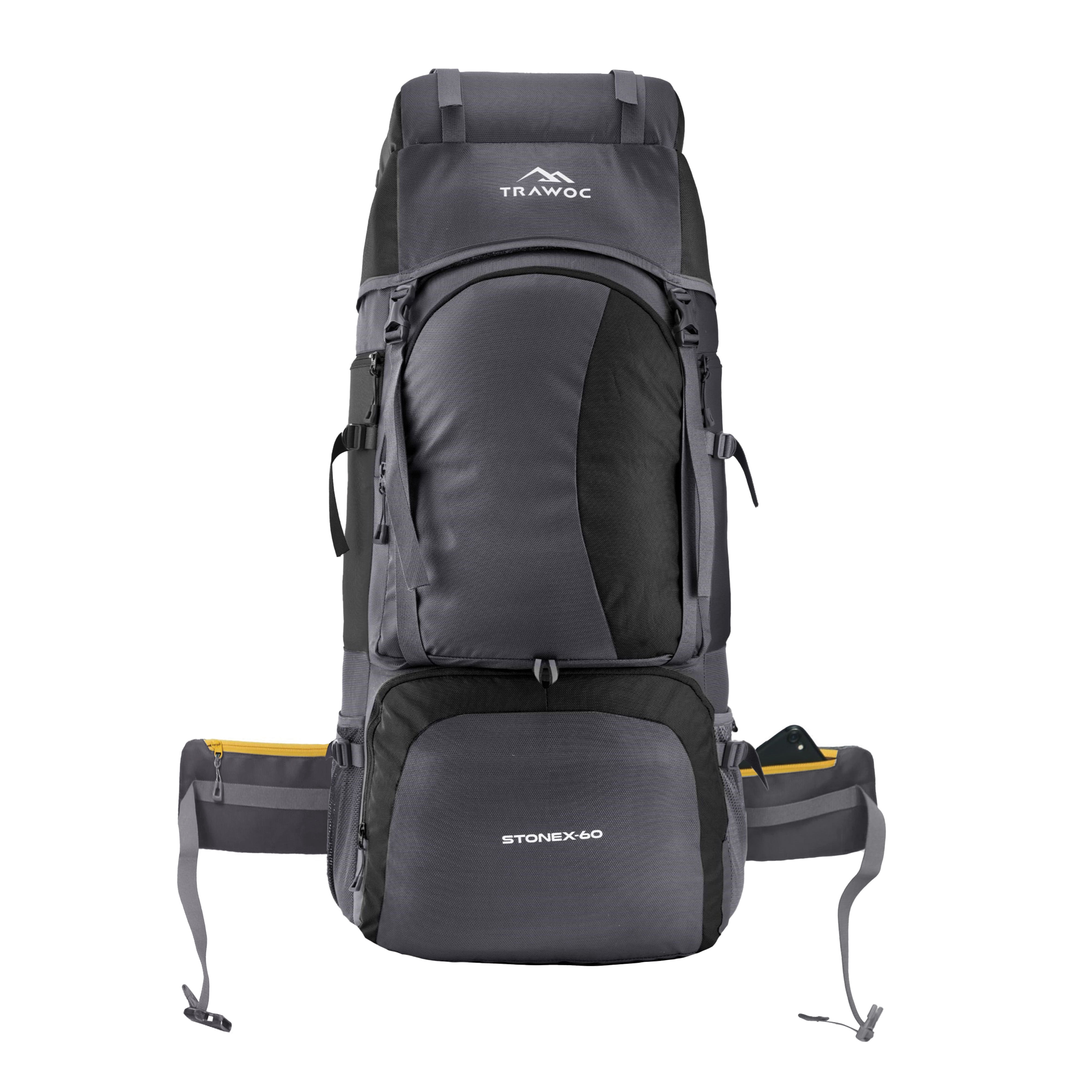 TRAWOC STONEX 60 Ltr Travel Backpack Trekking Rucksack bag for Men ...