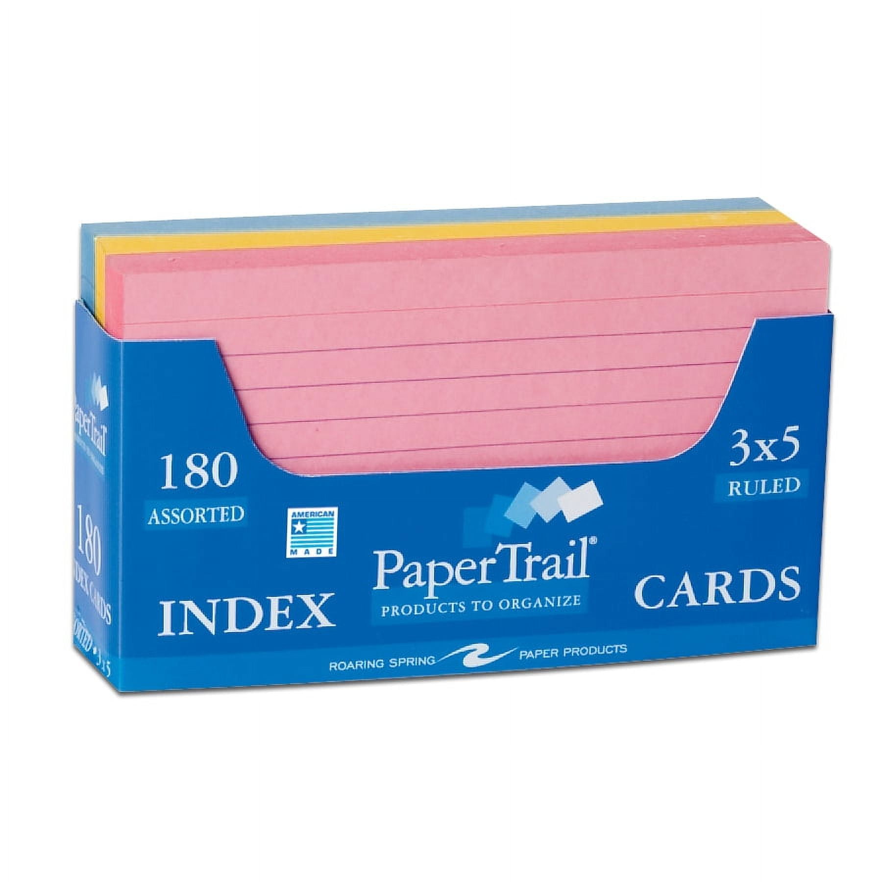 TRAYED INDEX CARDS 3"x5" COLOR LINED 1 SIDE - Walmart.com