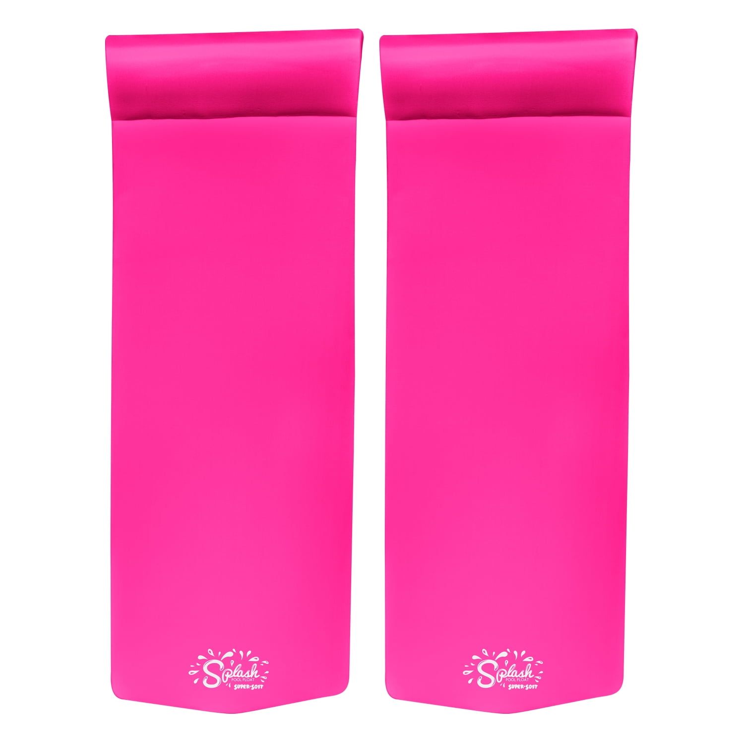 TRC Recreation Splash 1.25" Thick Pool Float Mat, Flamingo Pink (2 Pack ...