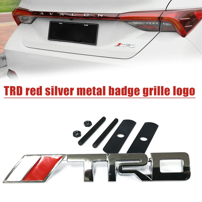 TRD Letter 3D Stereo Car Sticker Metal Badge Grill Grille Emblem Red ...