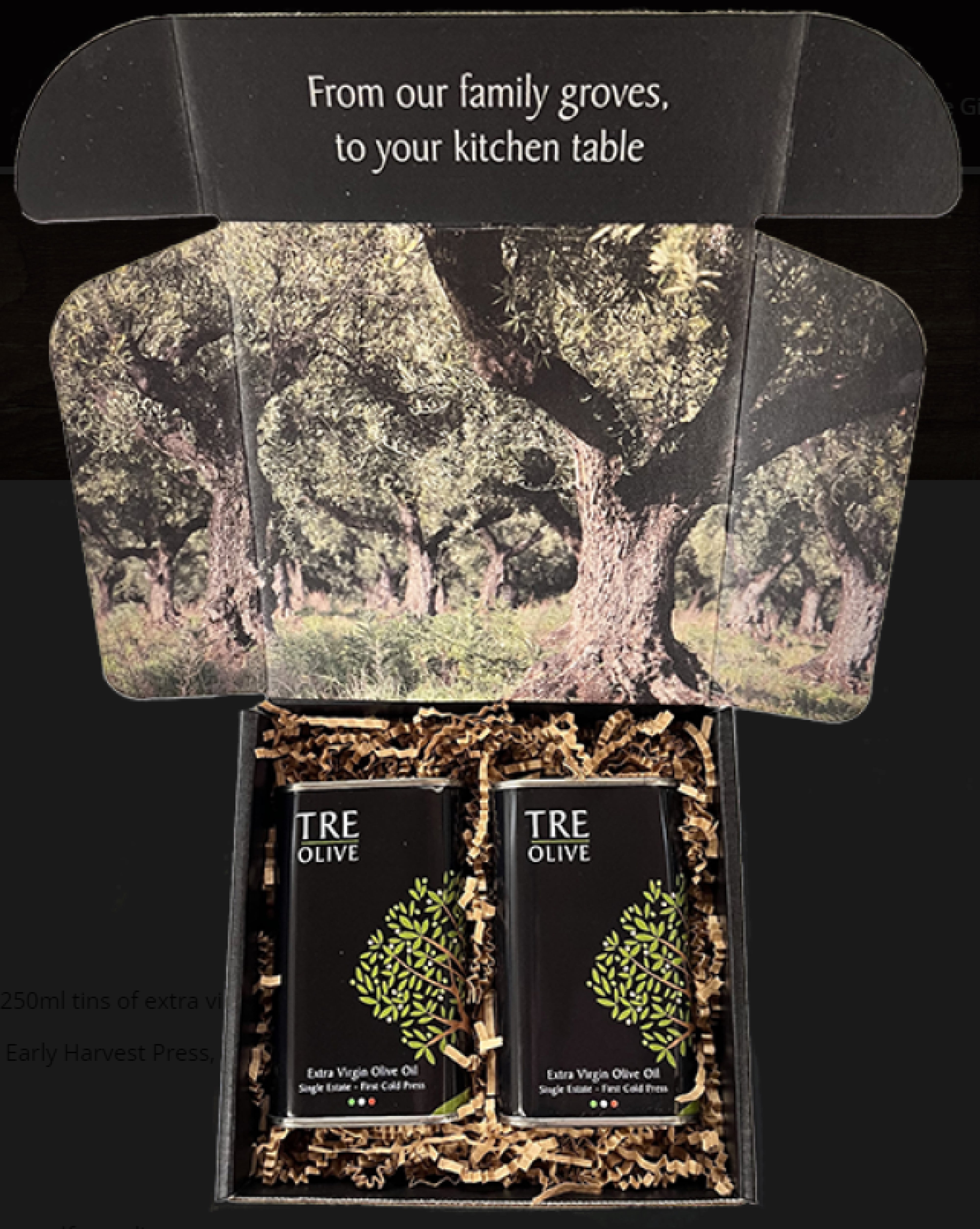 TRE Olive Amici Gift Box - Extra Virgin Olive Oil 250ml Tins - Walmart.com