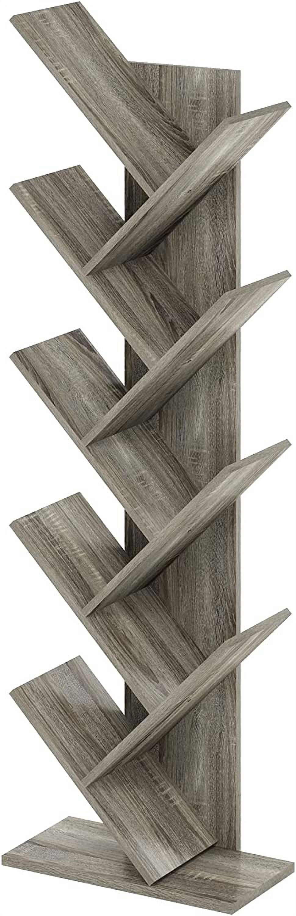 TREE Book Shelf, 9-Tier Bookshelf, Tree Bookcase with Angled Open Shelf ...