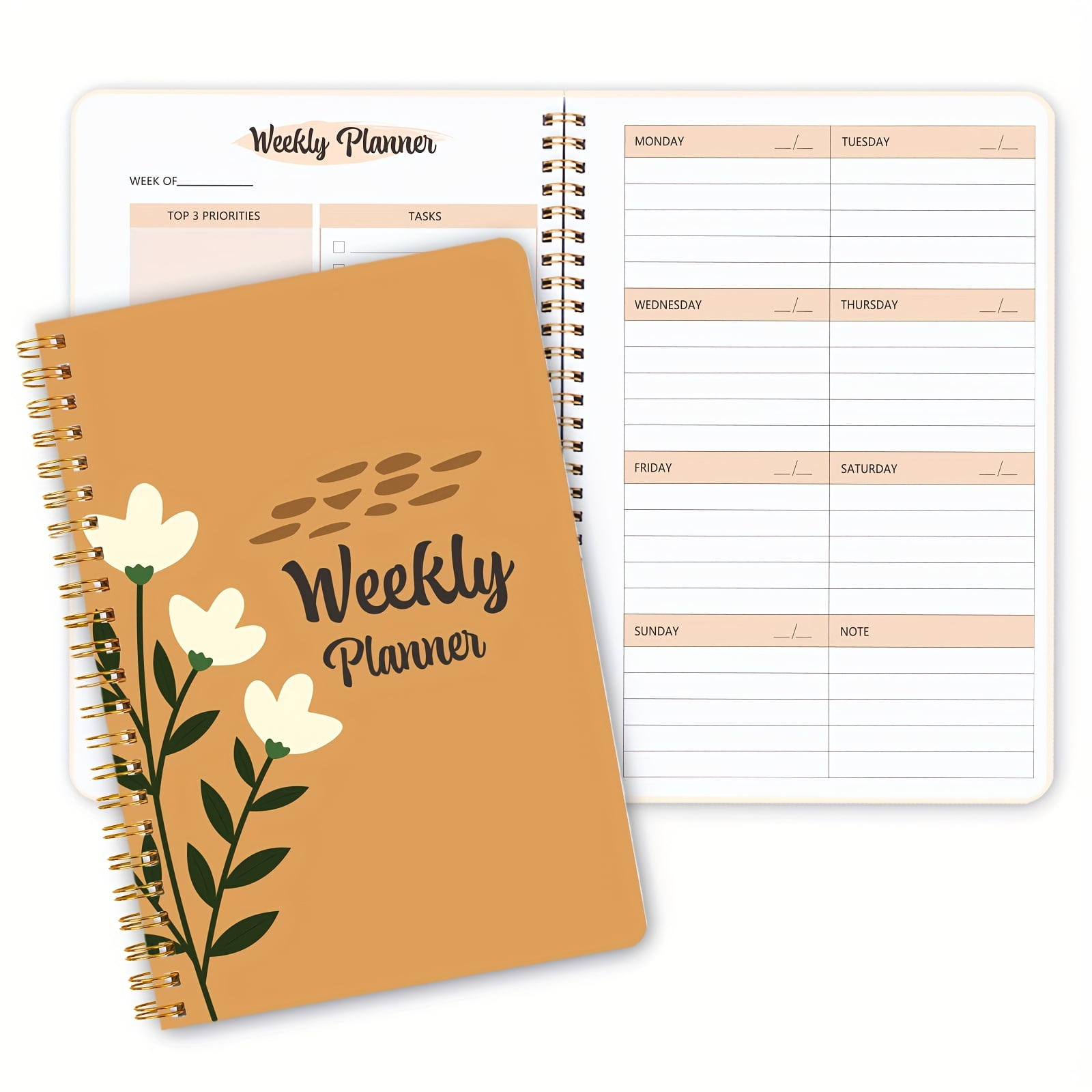 TREES Flower Weekly Planner Notebook - 52-Week Undated Goal & Habit ...