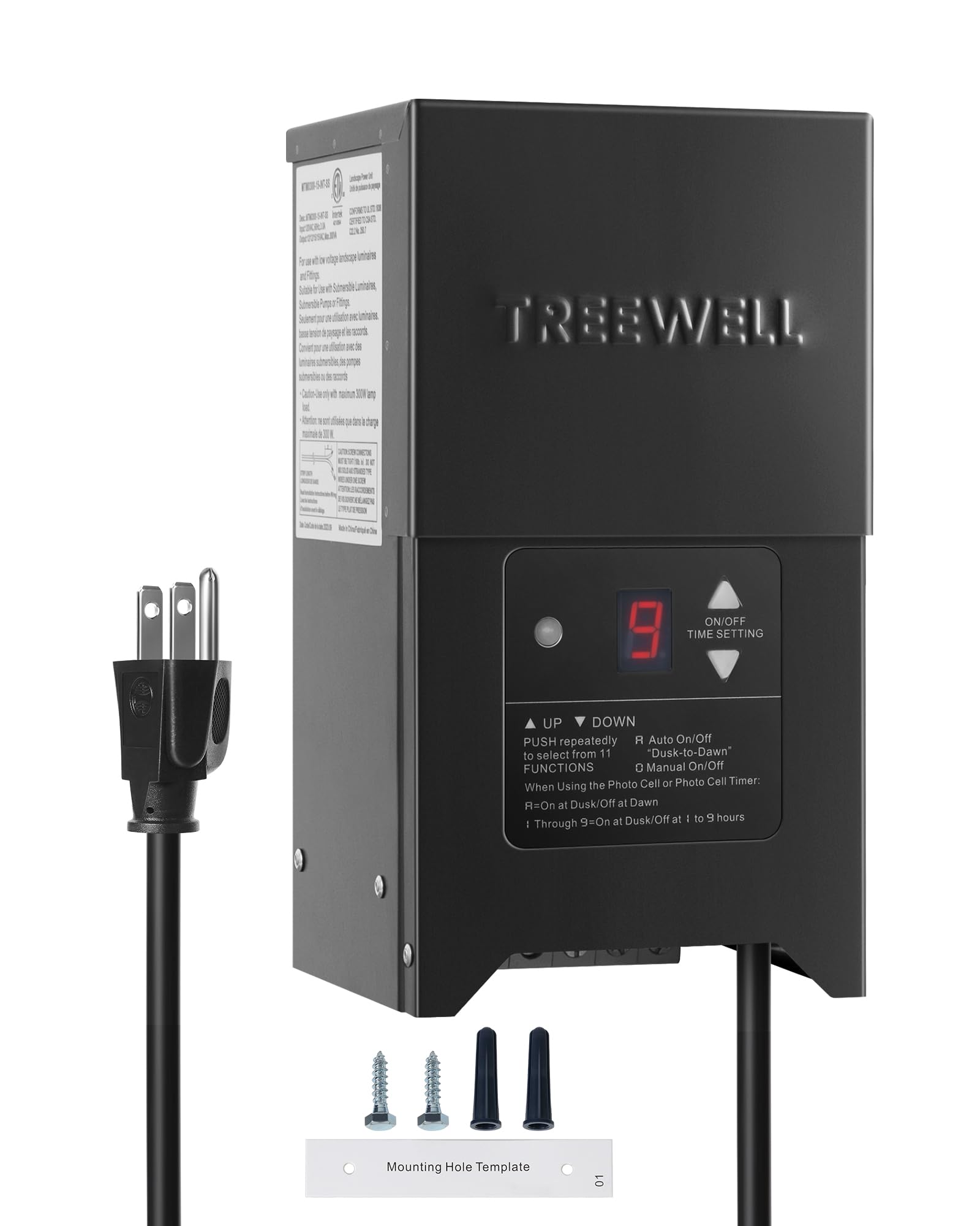 TREEWELL 300W Low Voltage Landscape Transformer, Outdoor Landscape ...