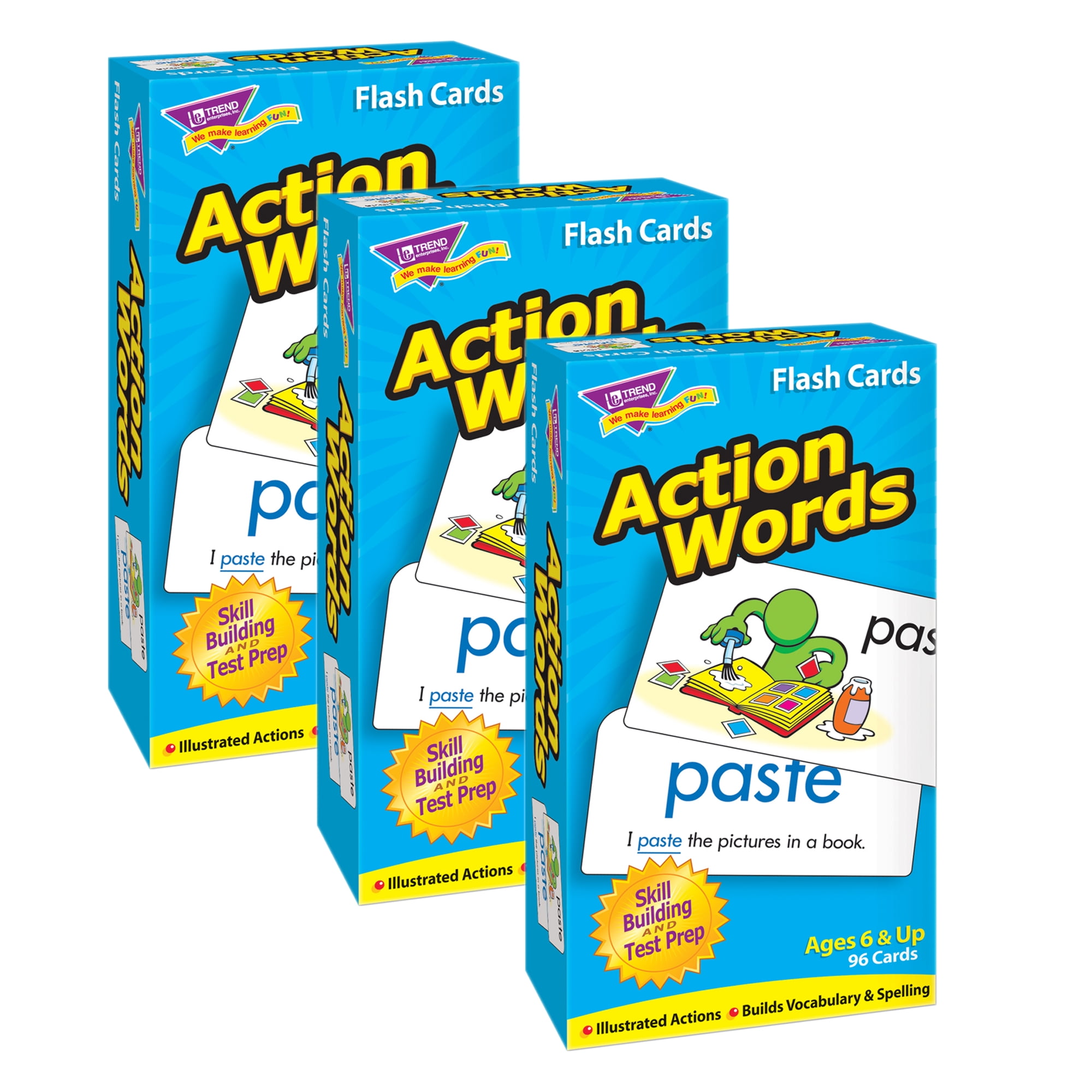 TREND Action Words Skill Drill Flash Cards, 3 Packs - Walmart.com