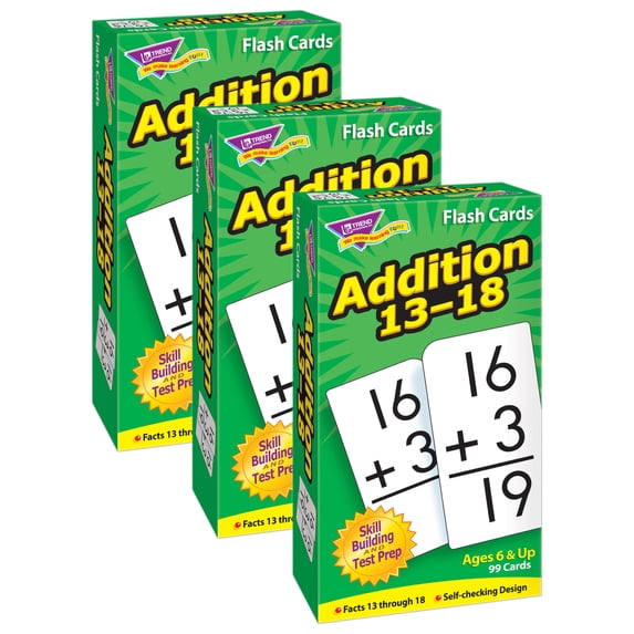 TREND Addition 13-18 Skill Drill Flash Cards, 3 Packs - Walmart.com
