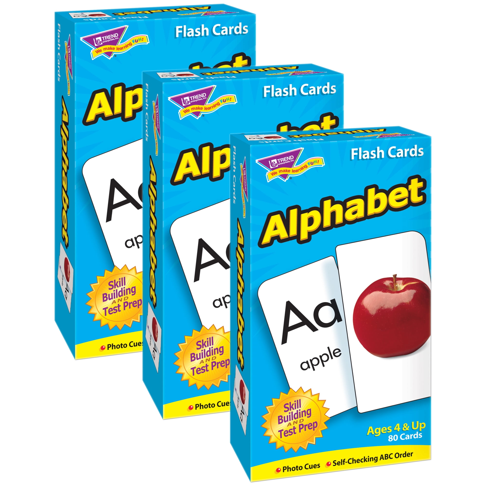 TREND Alphabet Skill Drill Flash Cards, Pack of 3 - Walmart.com