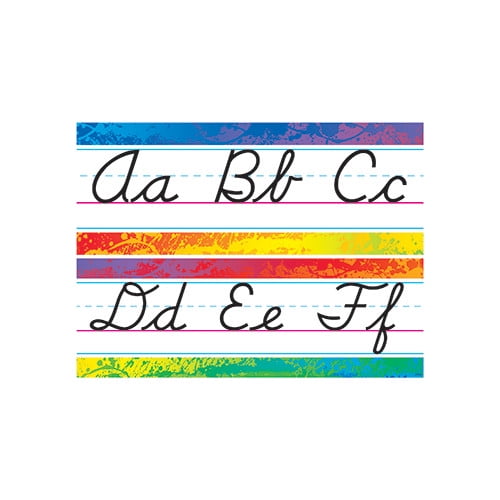 TREND Bulletin Board Set, Splashy Colors Modern Cursive Alphabet Line ...