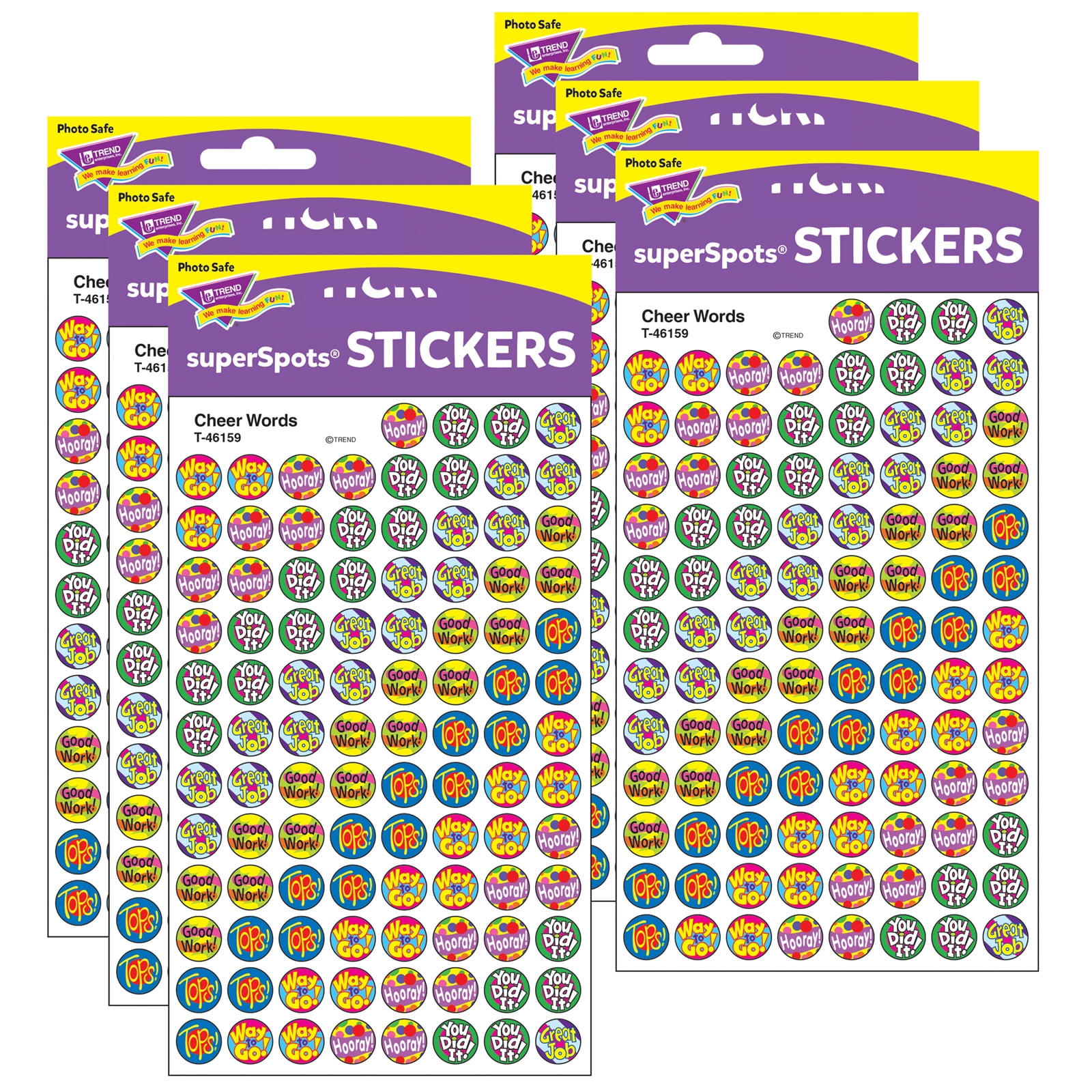 TREND Cheer Words superSpots Stickers, 800 Per Pack, 6 Packs - Walmart.com