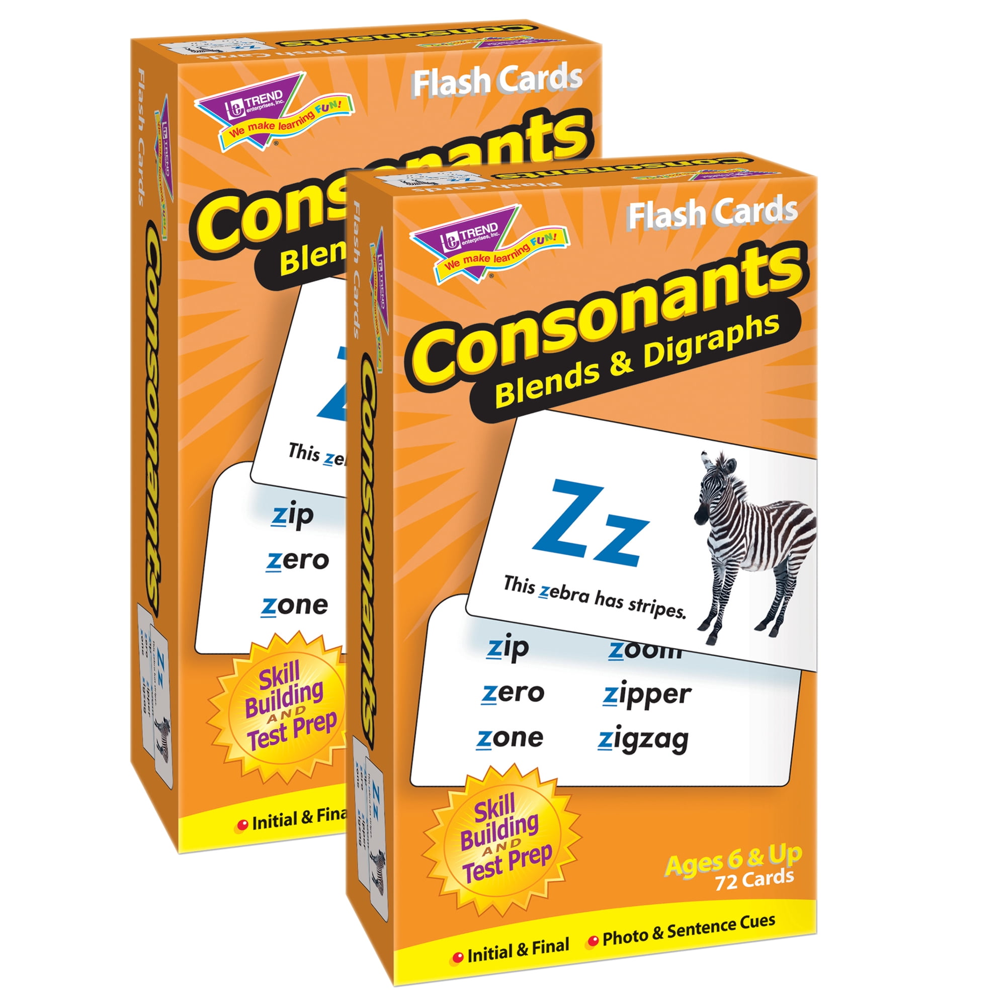 TREND Consonants Skill Drill Flash Cards, Pack of 2 - Walmart.com