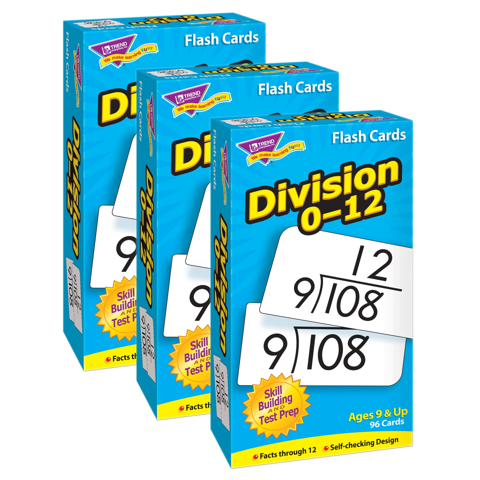 TREND Division 0-12 Skill Drill Flash Cards, Pack of 3 - Walmart.com