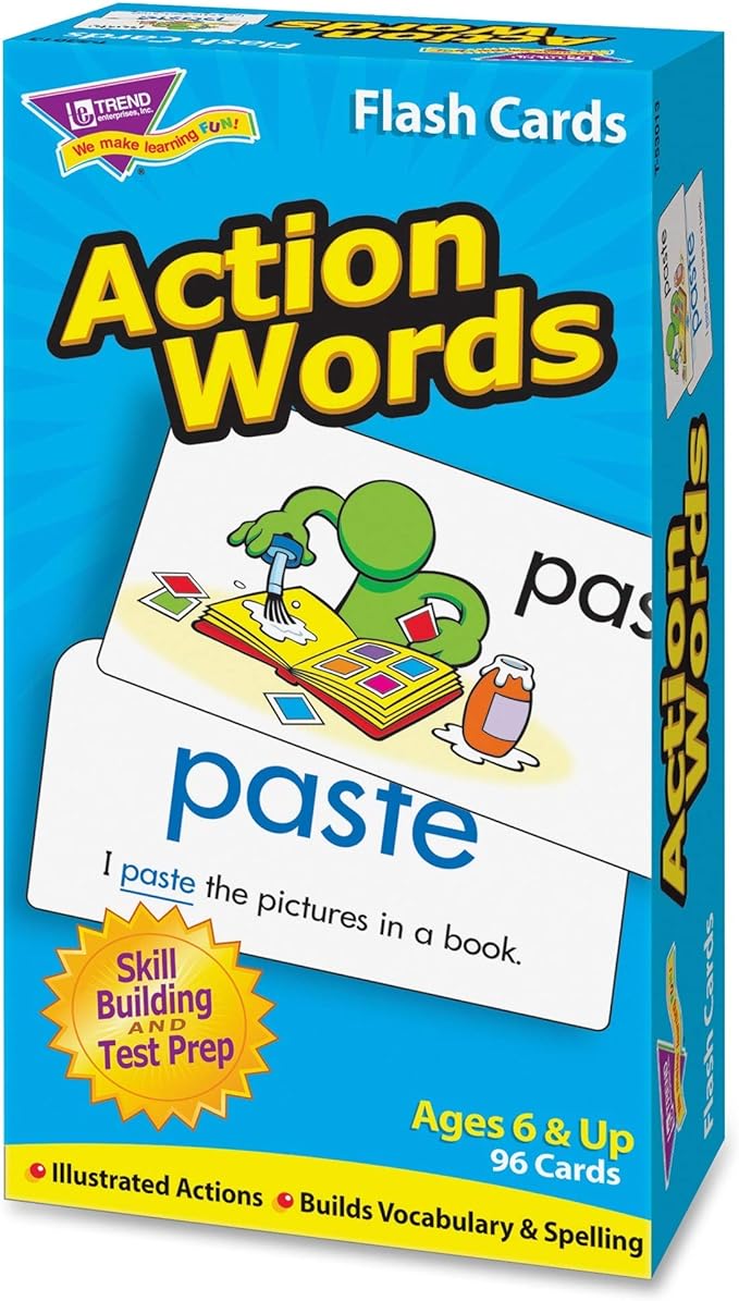 TREND ENTERPRISES: Action Words Skill Drill Flash Cards, Great for ...