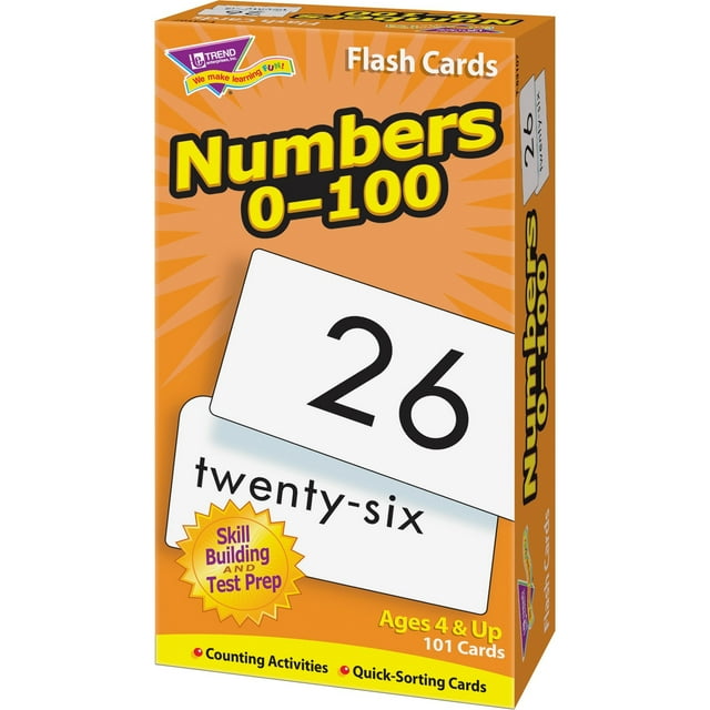 Trend Numbers 0-100 Flash Cards - Walmart.com