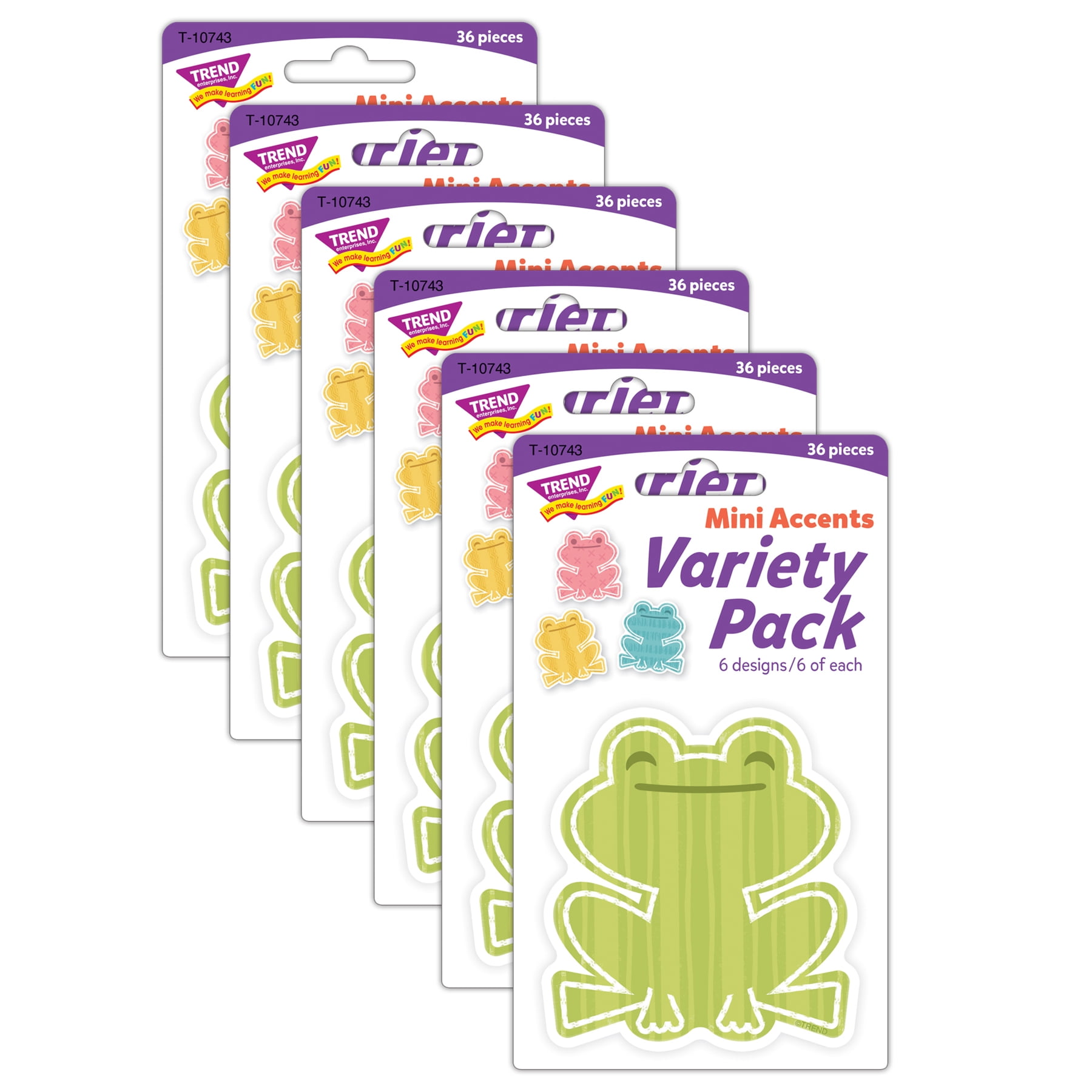TREND Garden Frogs Mini Accents Variety Pack, 36 Per Pack, 6 Packs ...