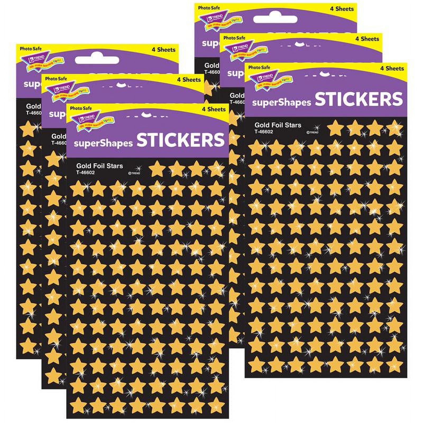TREND Gold Foil Stars superShapes Stickers, 400 Per Pack, 6 Packs ...