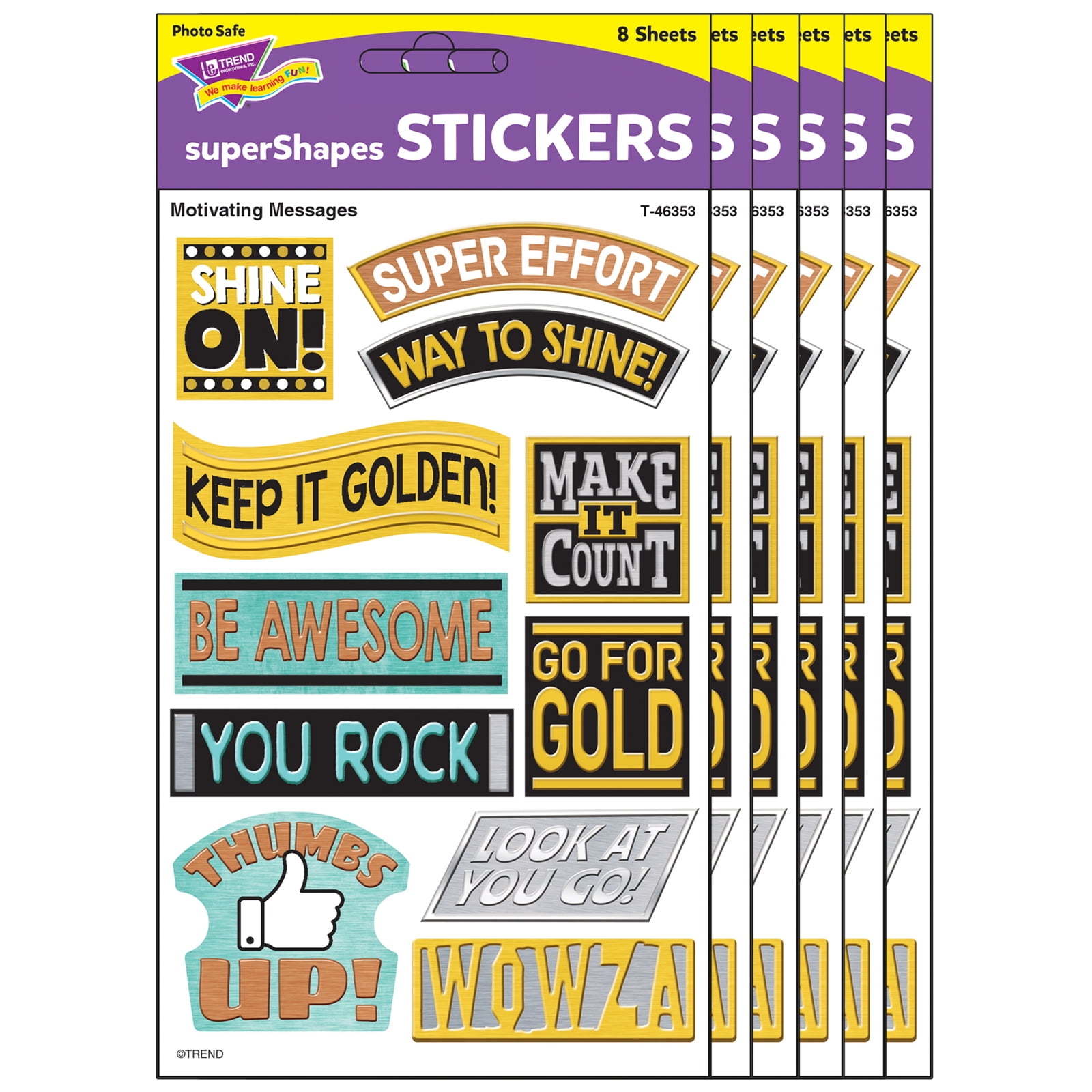 TREND I ♥ Metal Motivating Messages superShapes Stickers - Large, 88 ...