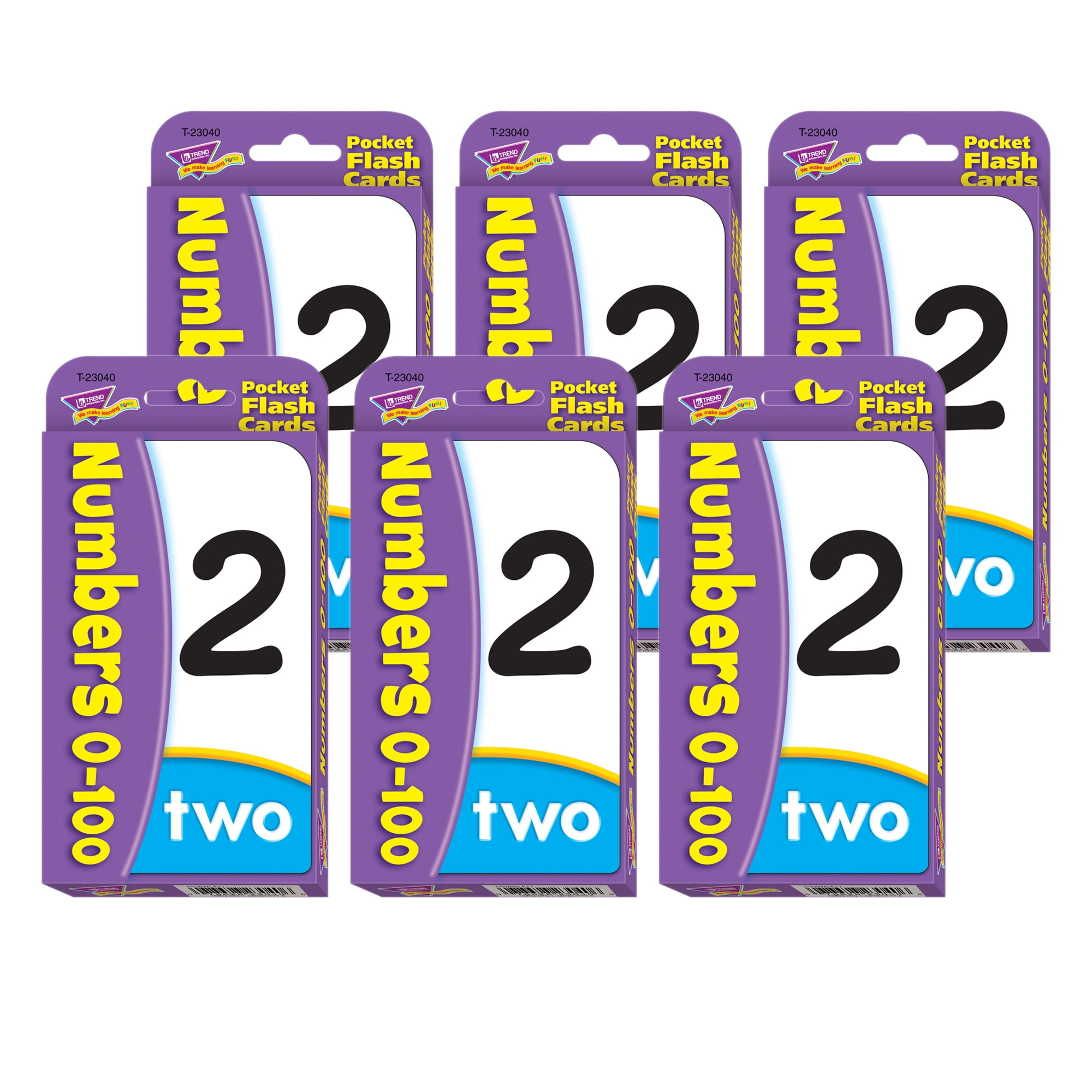 TREND Numbers 0-100 Pocket Flash Cards, 6 Packs - Walmart.com