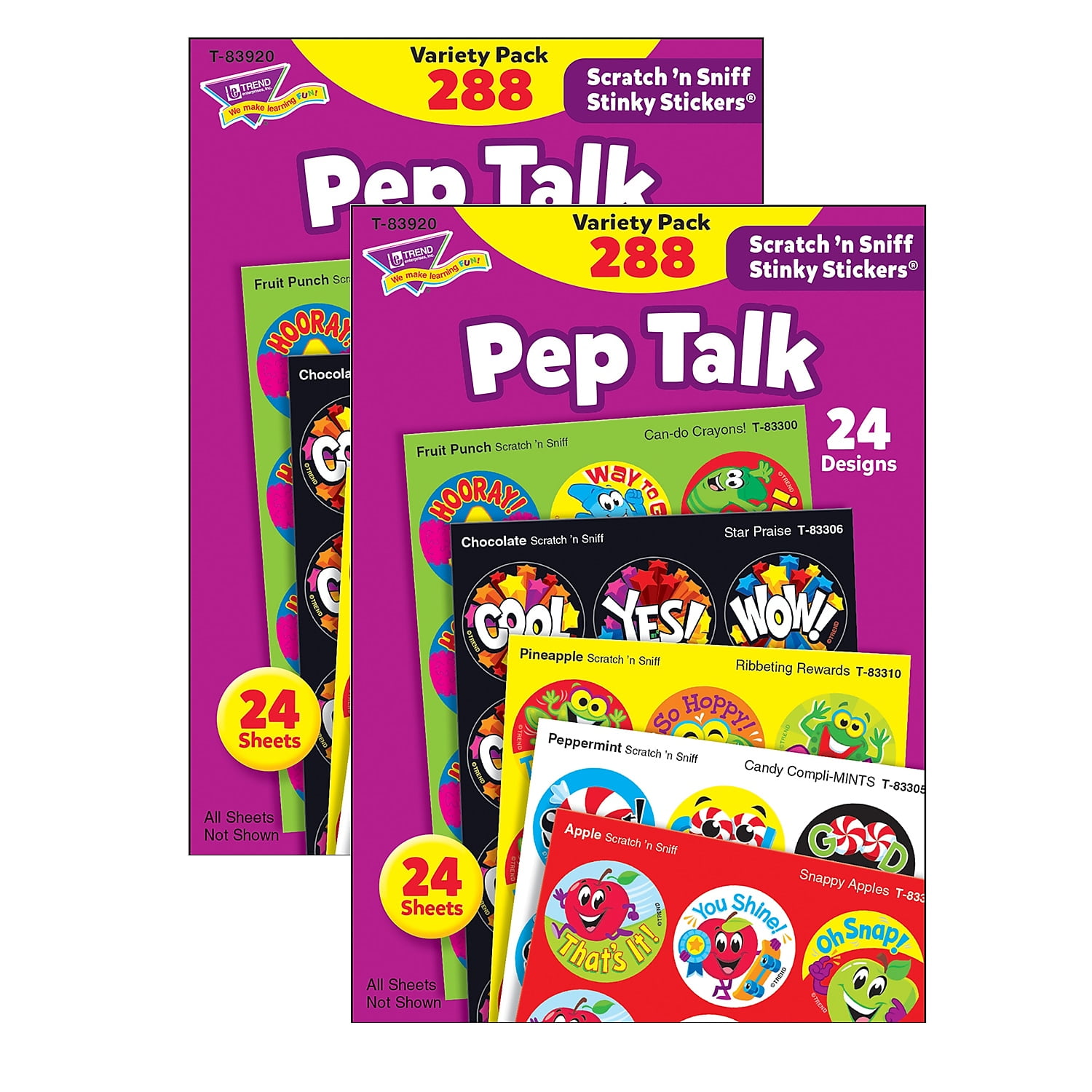TREND Pep Talk Stinky Stickers Variety Pack, 288 Count Per Pack, 2 ...