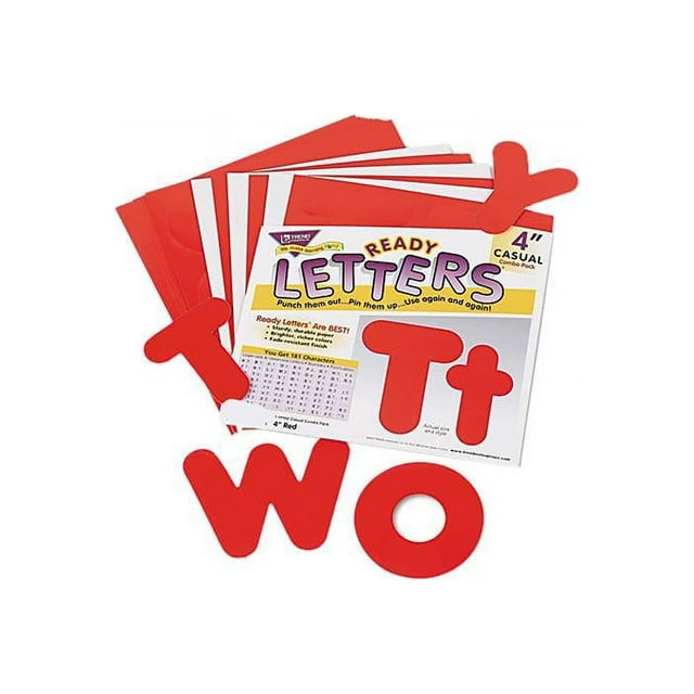 TREND Ready Letters Casual Combo Set with Numbers, Red, 4"h, 182/Set ...