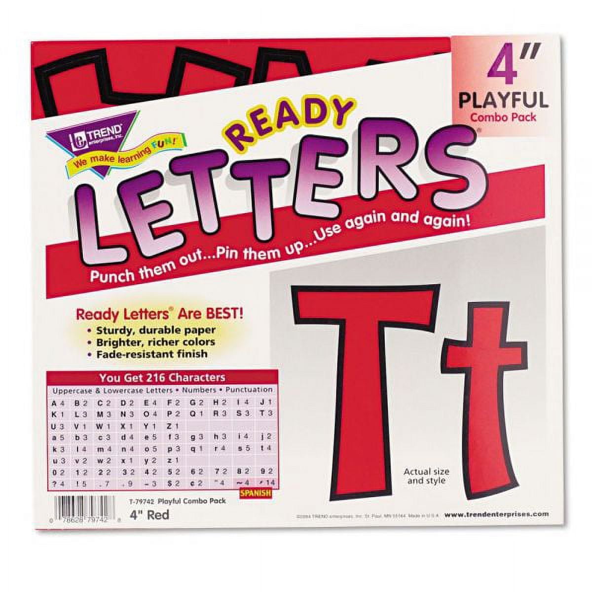TREND Ready Letters Playful Combo Set, Red, 4"h, 216/Set, Each ...
