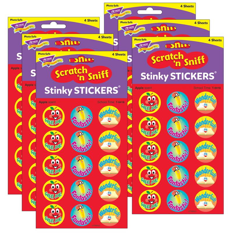 TREND School Time/Apple Stinky Stickers, 60 Per Pack, 6 Packs - Walmart.com
