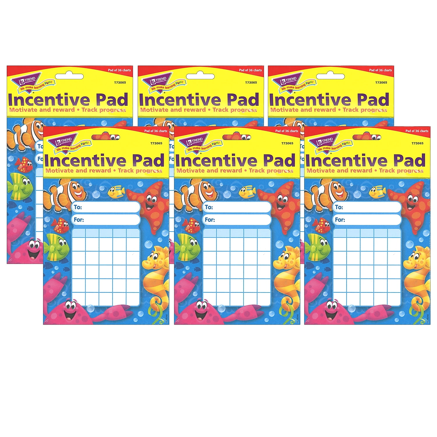 TREND Sea Buddies Incentive Pad, 36 Sheets Per Pad, Pack of 6 - Walmart.com