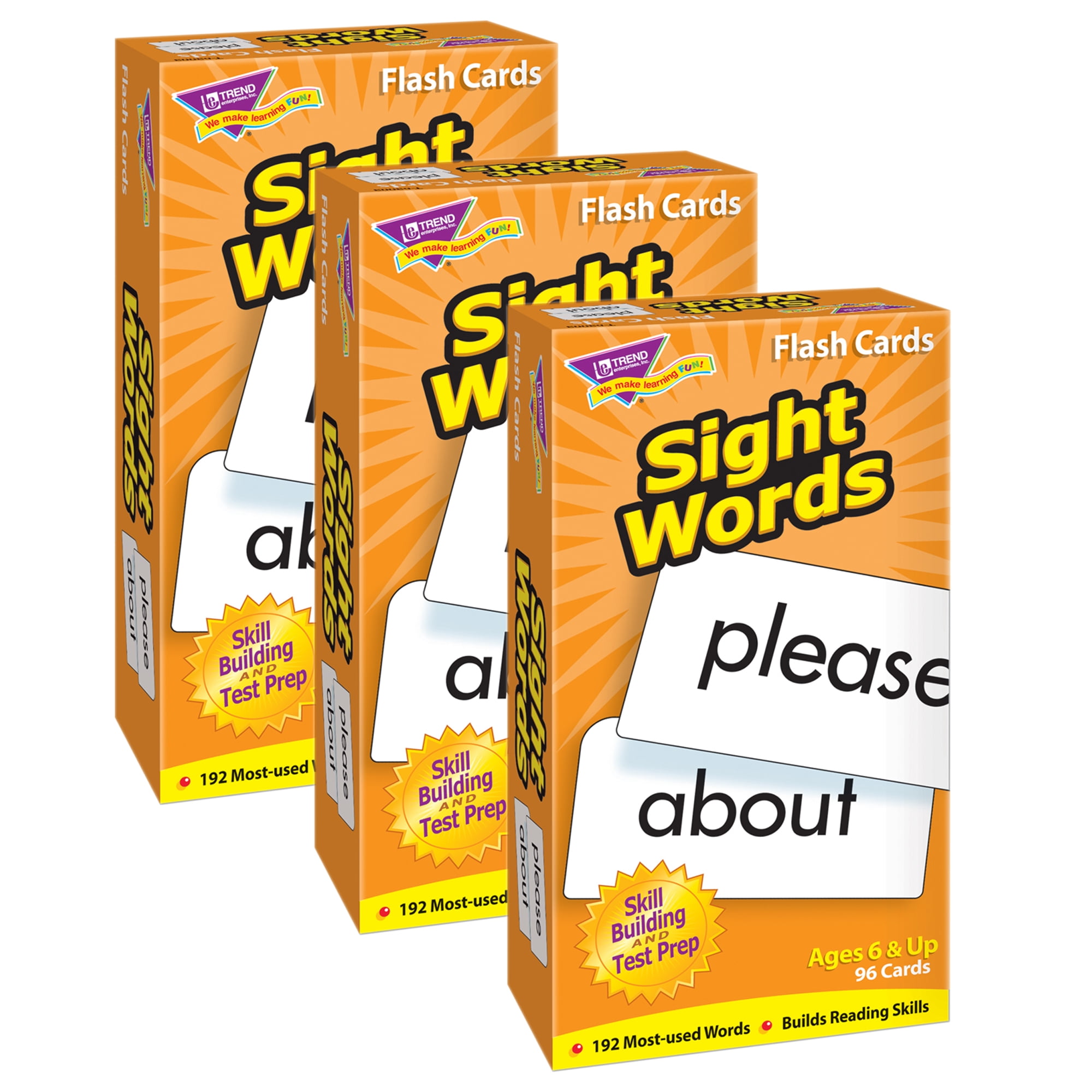 TREND Sight Words Skill Drill Flash Cards, 3 Packs - Walmart.com