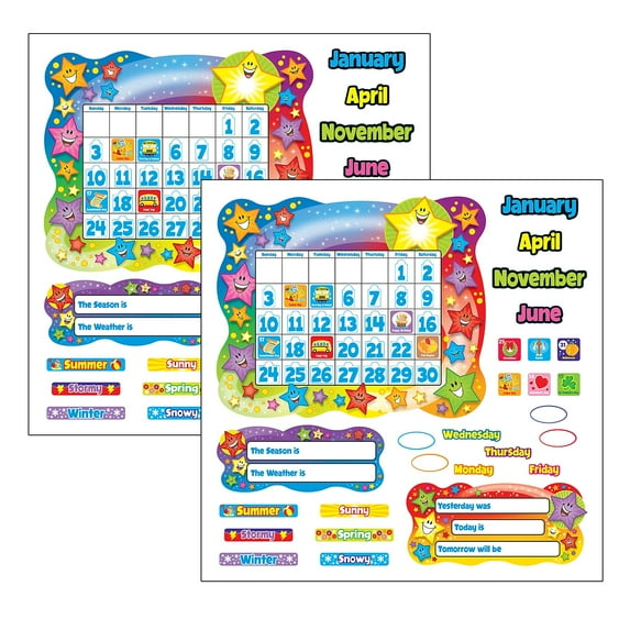 TREND Star Calendar Bulletin Board Set, 2 Sets - Walmart.com